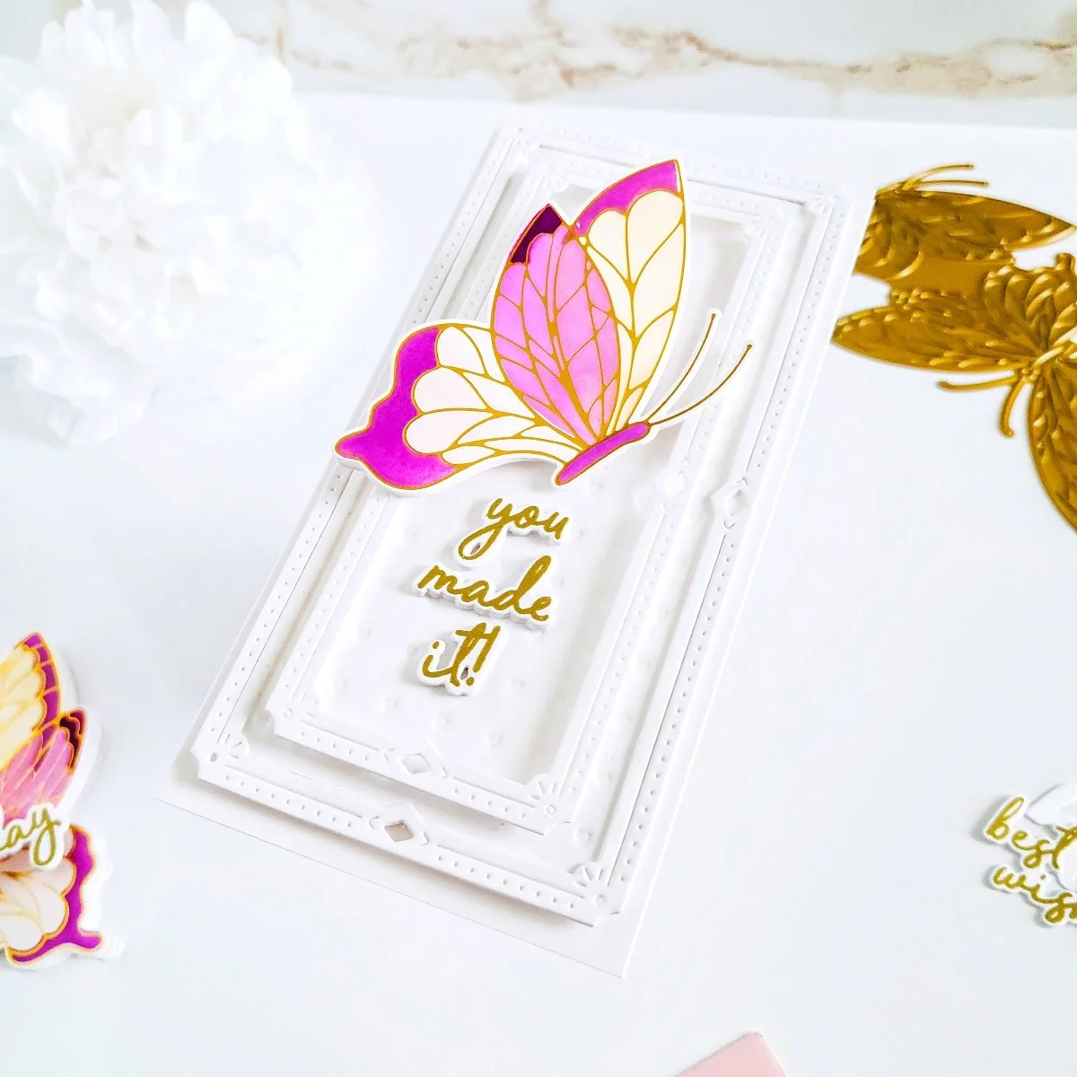 Mini Slimline & Shaped Butterfly┃Inspiration Cards — CARDSANDCRAFTSBYYAZ