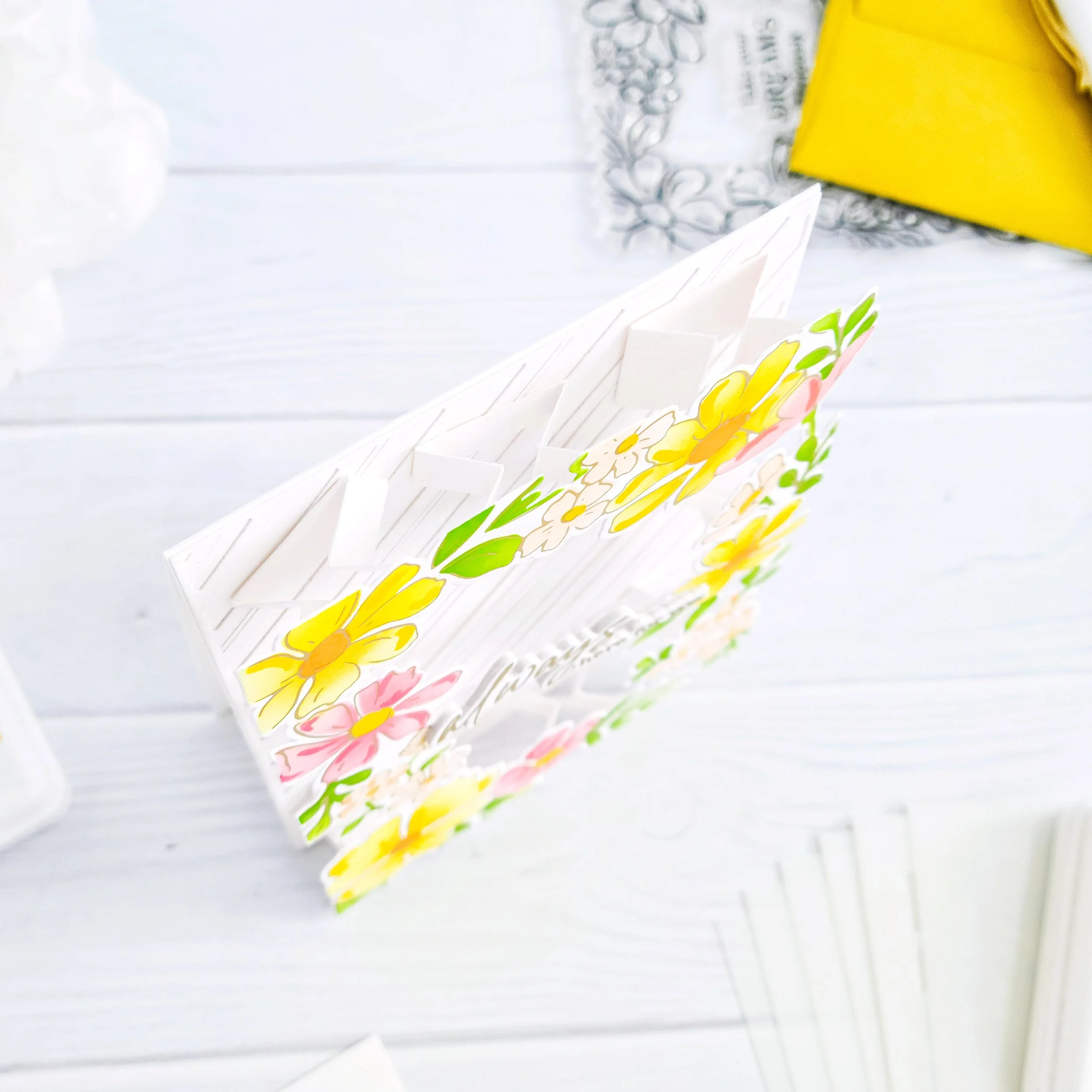 3-Dimensional Floral Border┃Inspiration Card — CARDSANDCRAFTSBYYAZ