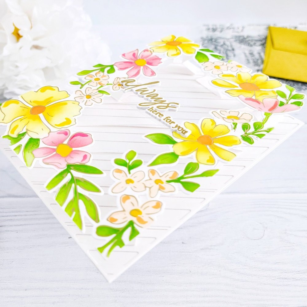 3-Dimensional Floral Border┃Inspiration Card — CARDSANDCRAFTSBYYAZ