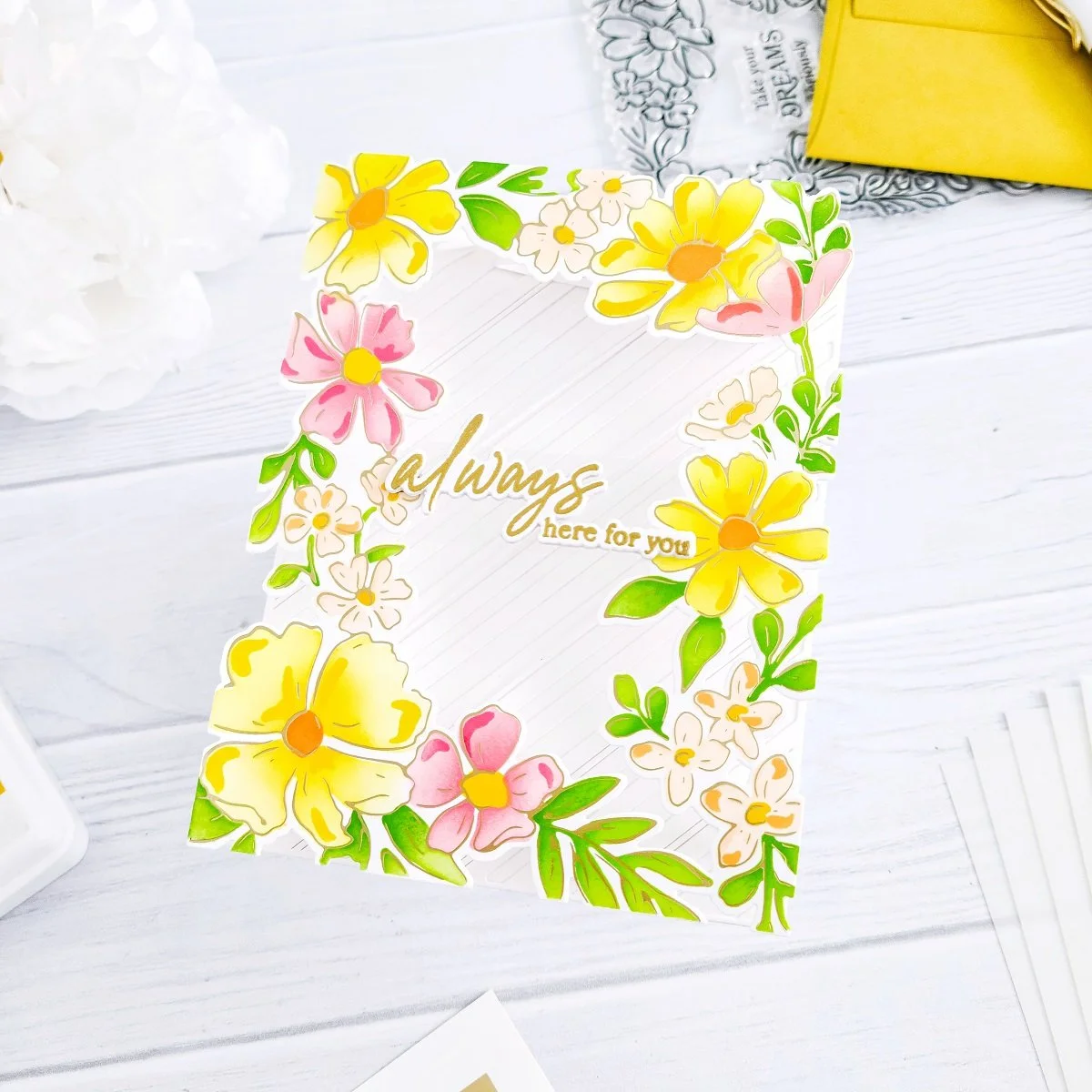 3-Dimensional Floral Border┃Inspiration Card — CARDSANDCRAFTSBYYAZ