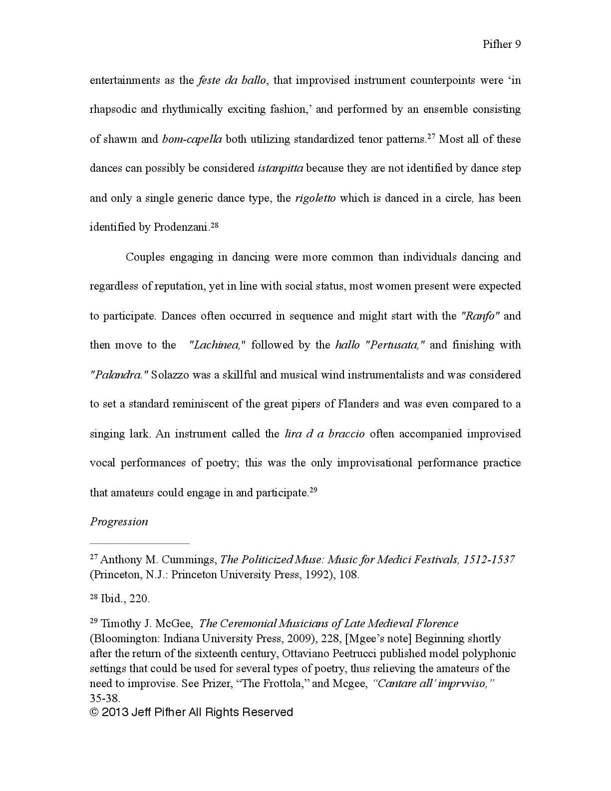 Academic Articles | Music and Mediciean Influences — JEFF PIFHER MUSIC