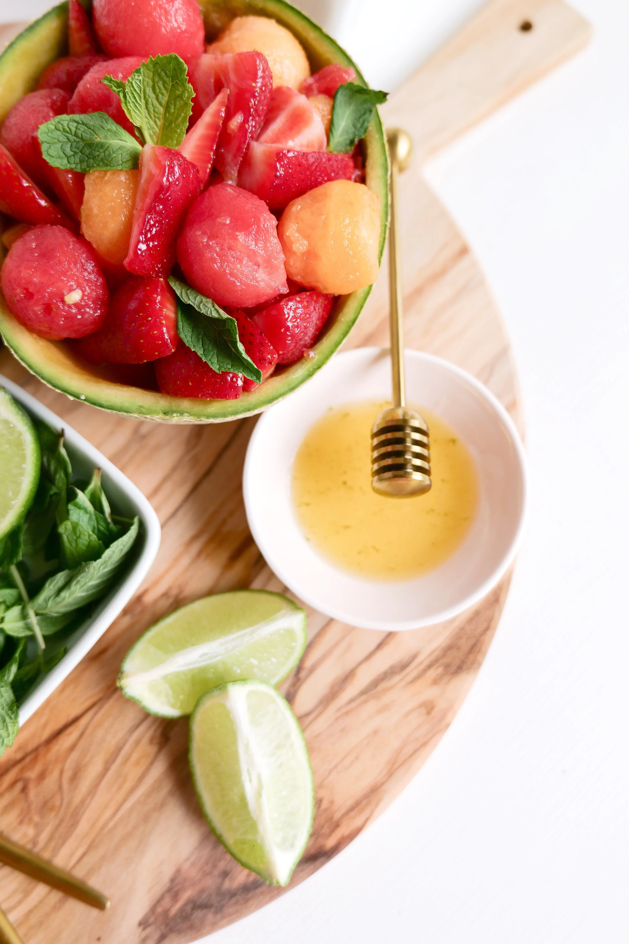 Delicious & Refreshing Fruit Salad in a Cantaloupe Bowl — Amanda Warren