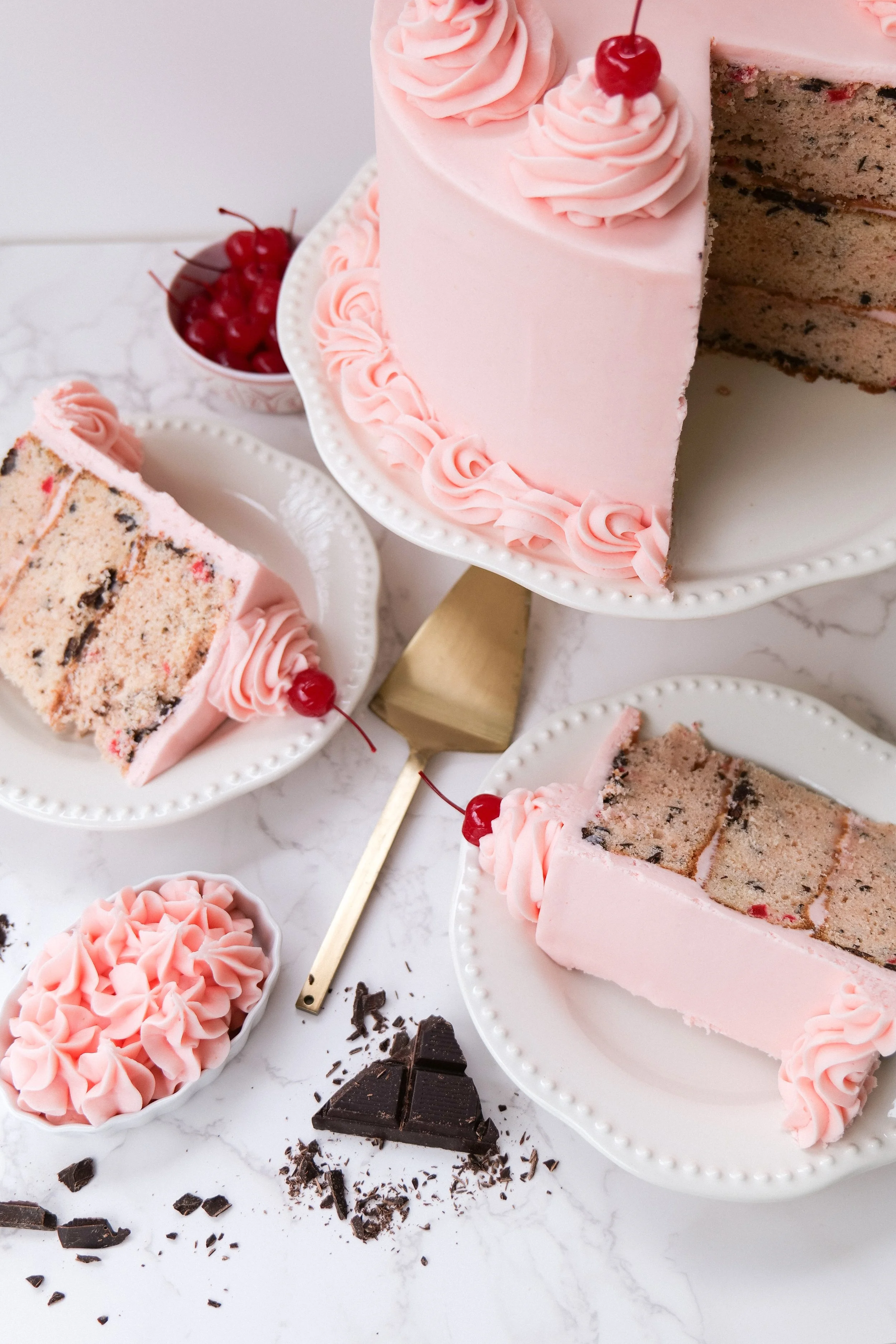 Indulge in Deliciousness: Cherry Chip Cake with Chunks of Dark ...