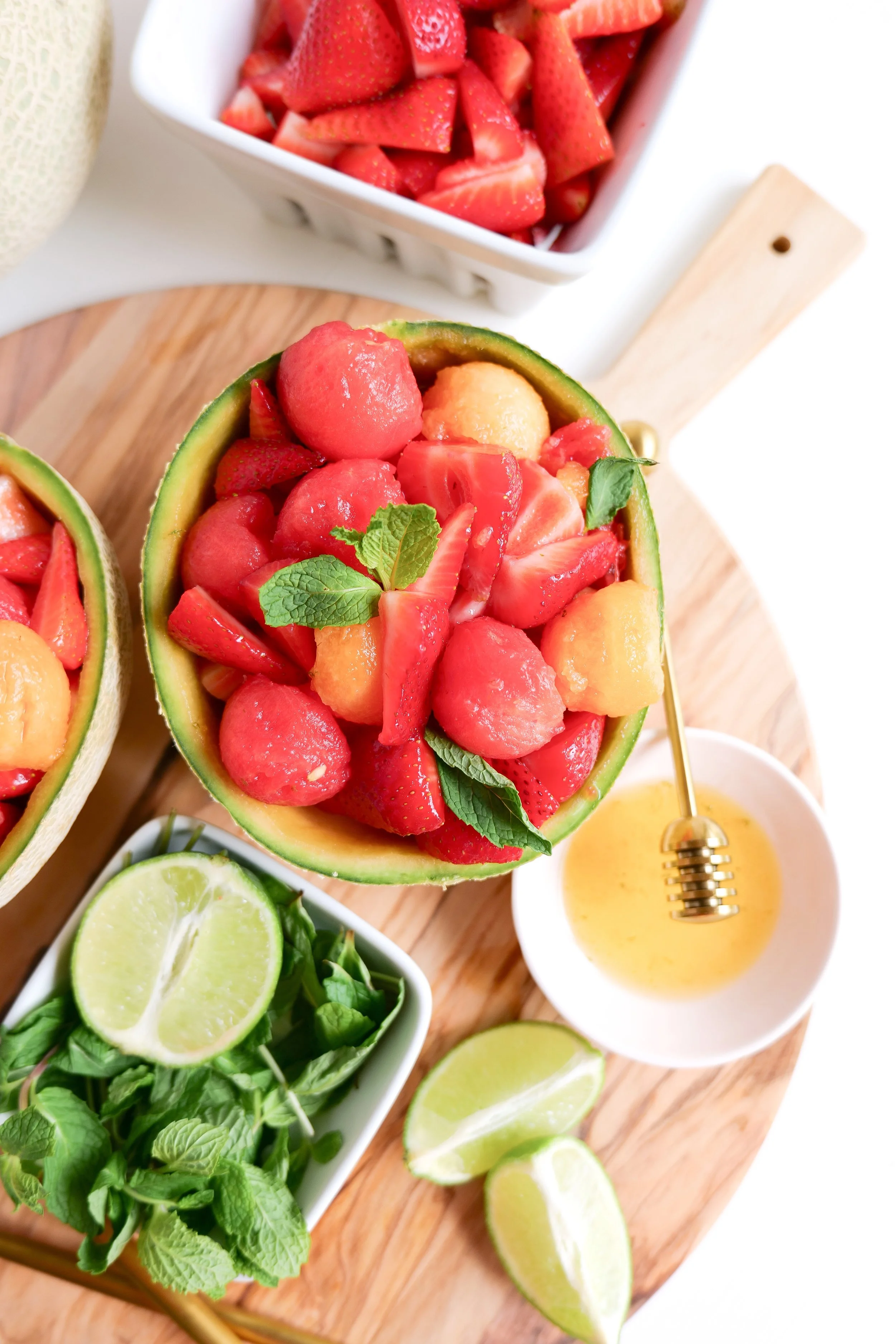 Delicious & Refreshing Fruit Salad in a Cantaloupe Bowl — Amanda Warren