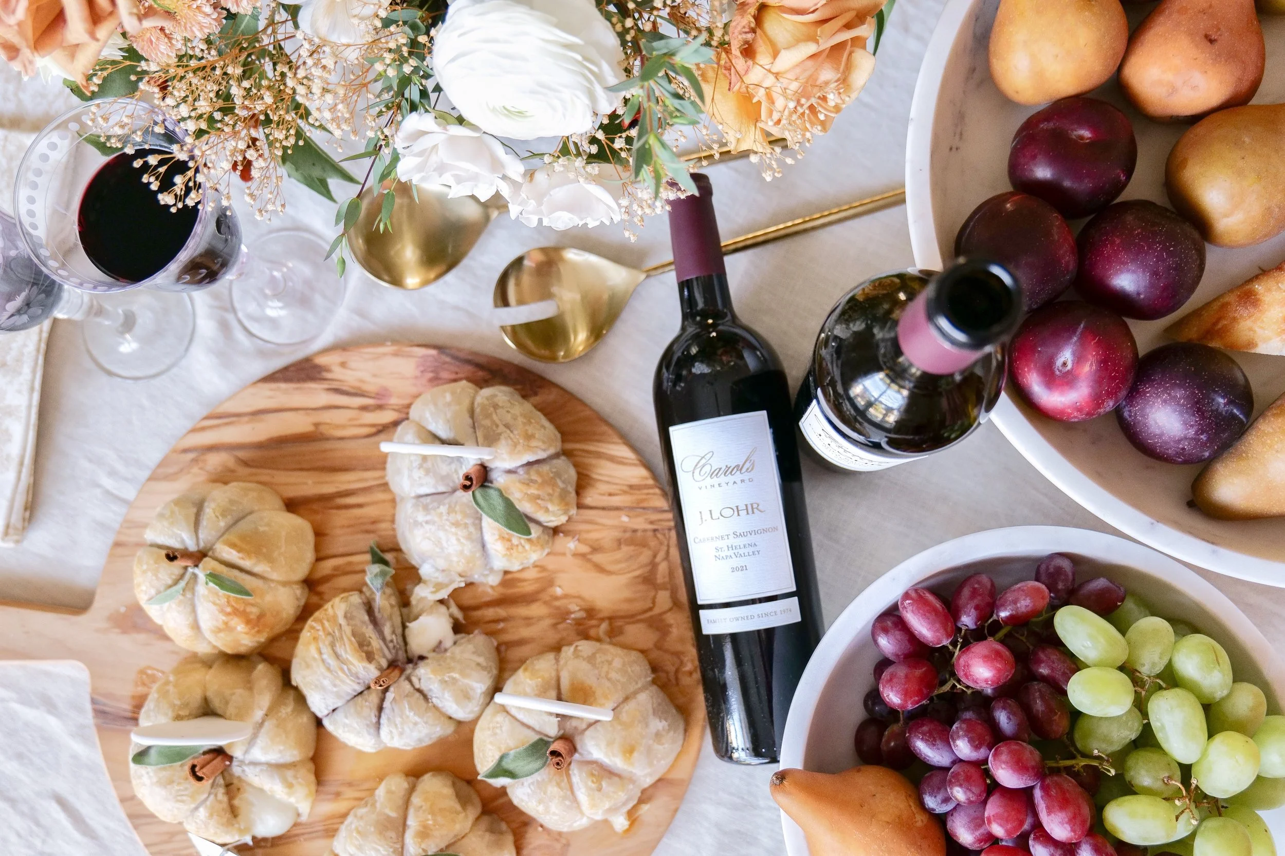 Pumpkin Shaped Baked Brie Paired with J. Lohr Carol's Vineyard Cabernet Sauvignon — Amanda Warren