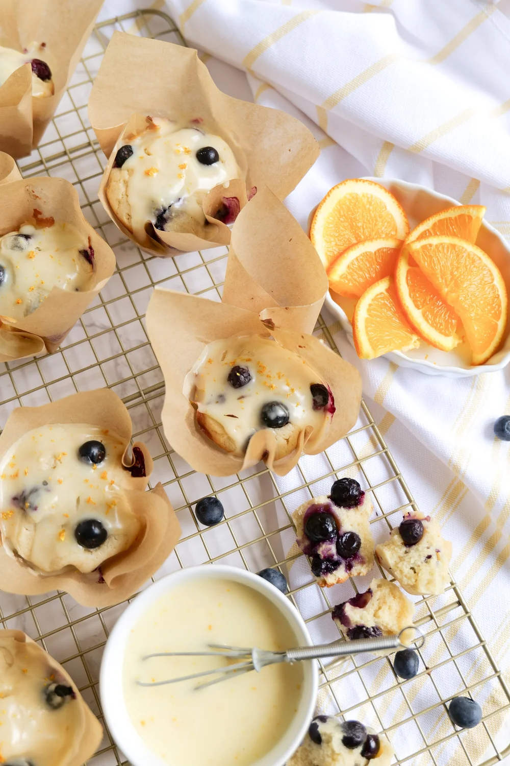 Deliciously Sweet and Tangy: Blueberry Orange Glazed Muffins — Amanda ...