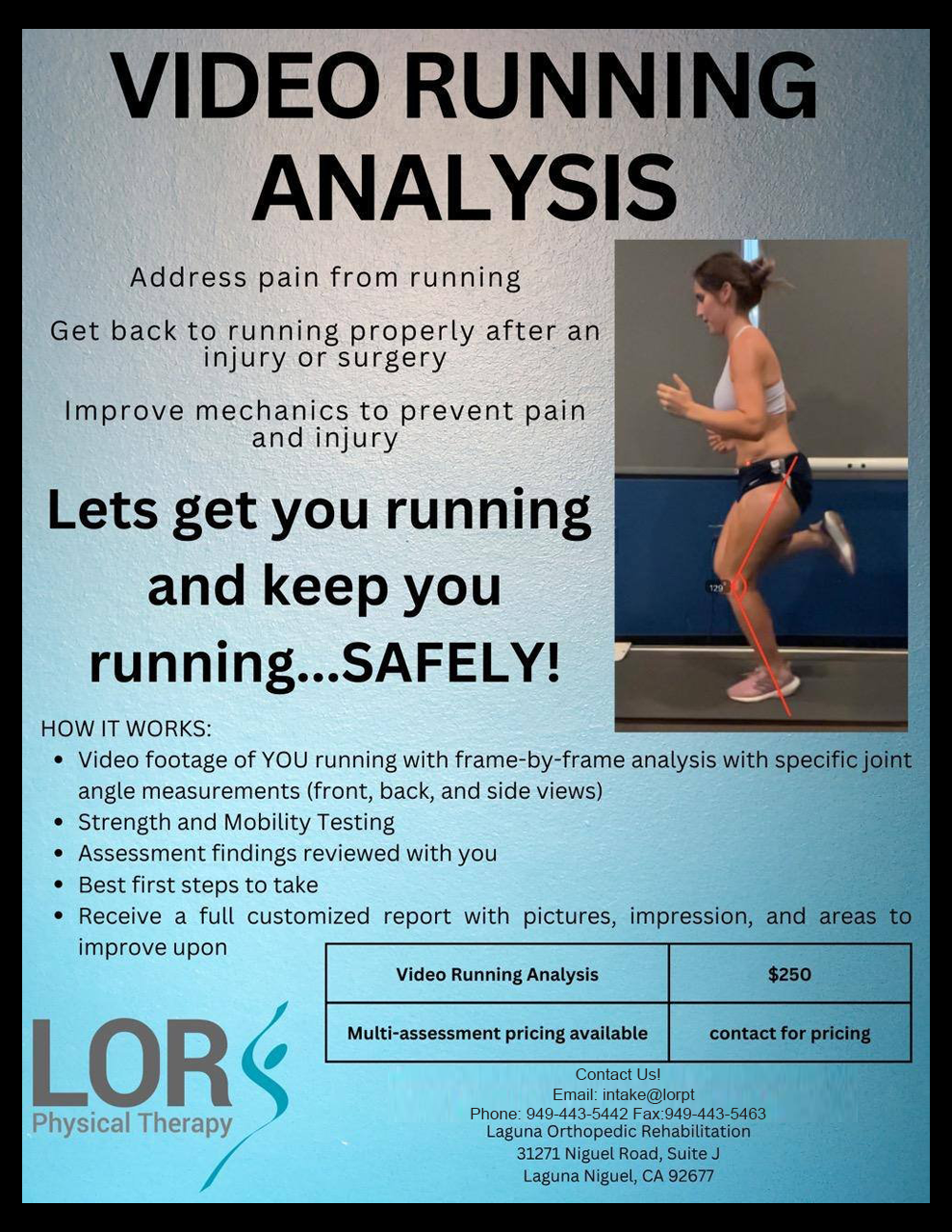Running Evaluation — Laguna Orthopedic Rehabilitation