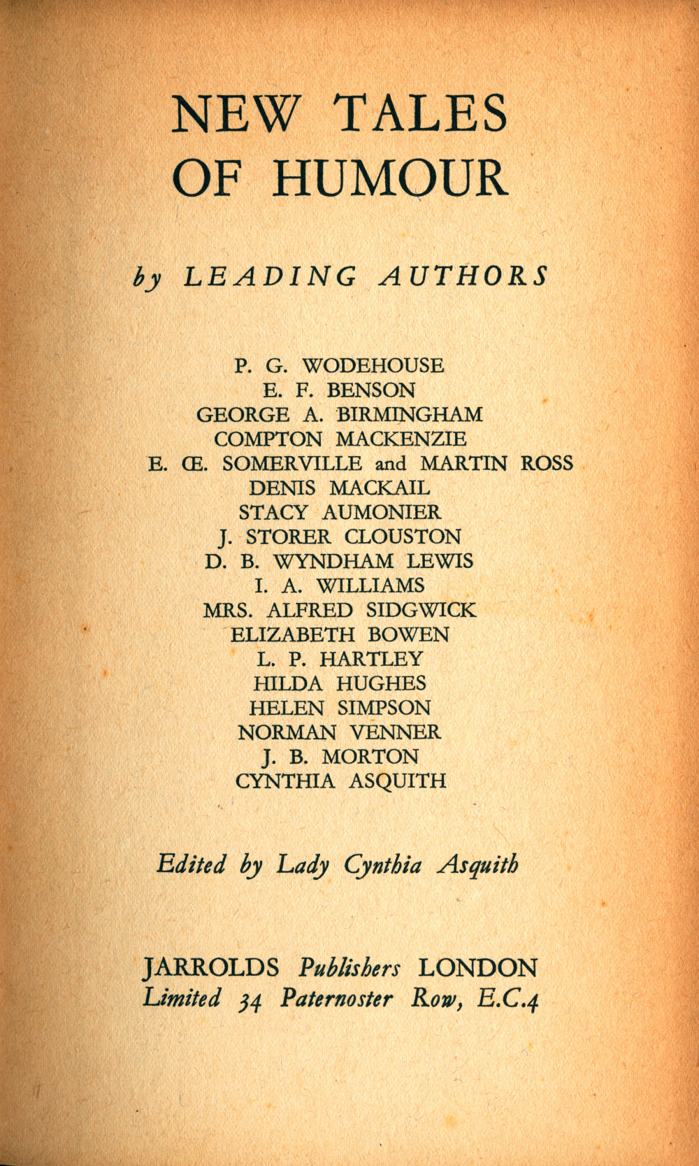 1928: Lady Cynthia Asquith (ed.) — Jonathan Bogart