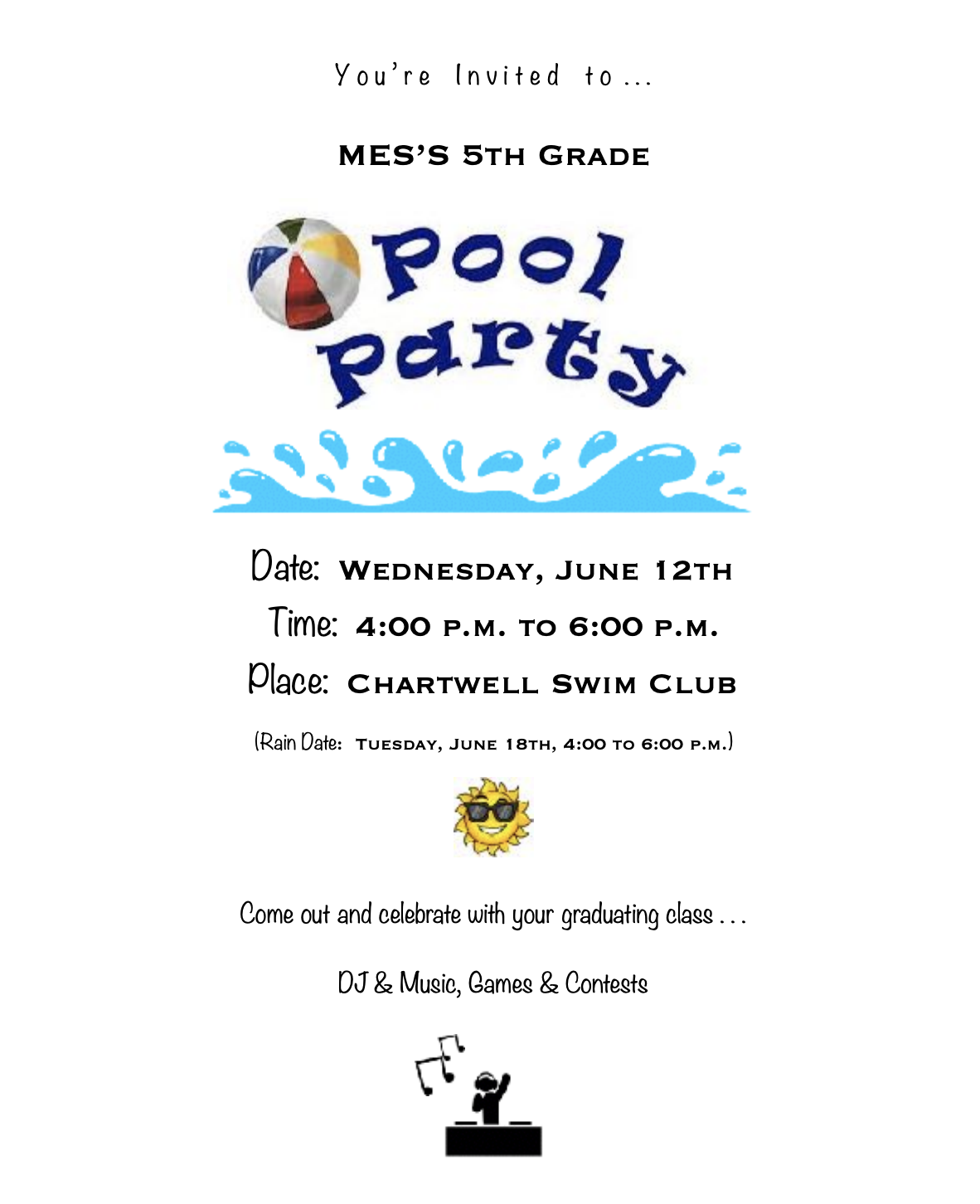 5th Grade Pool Party