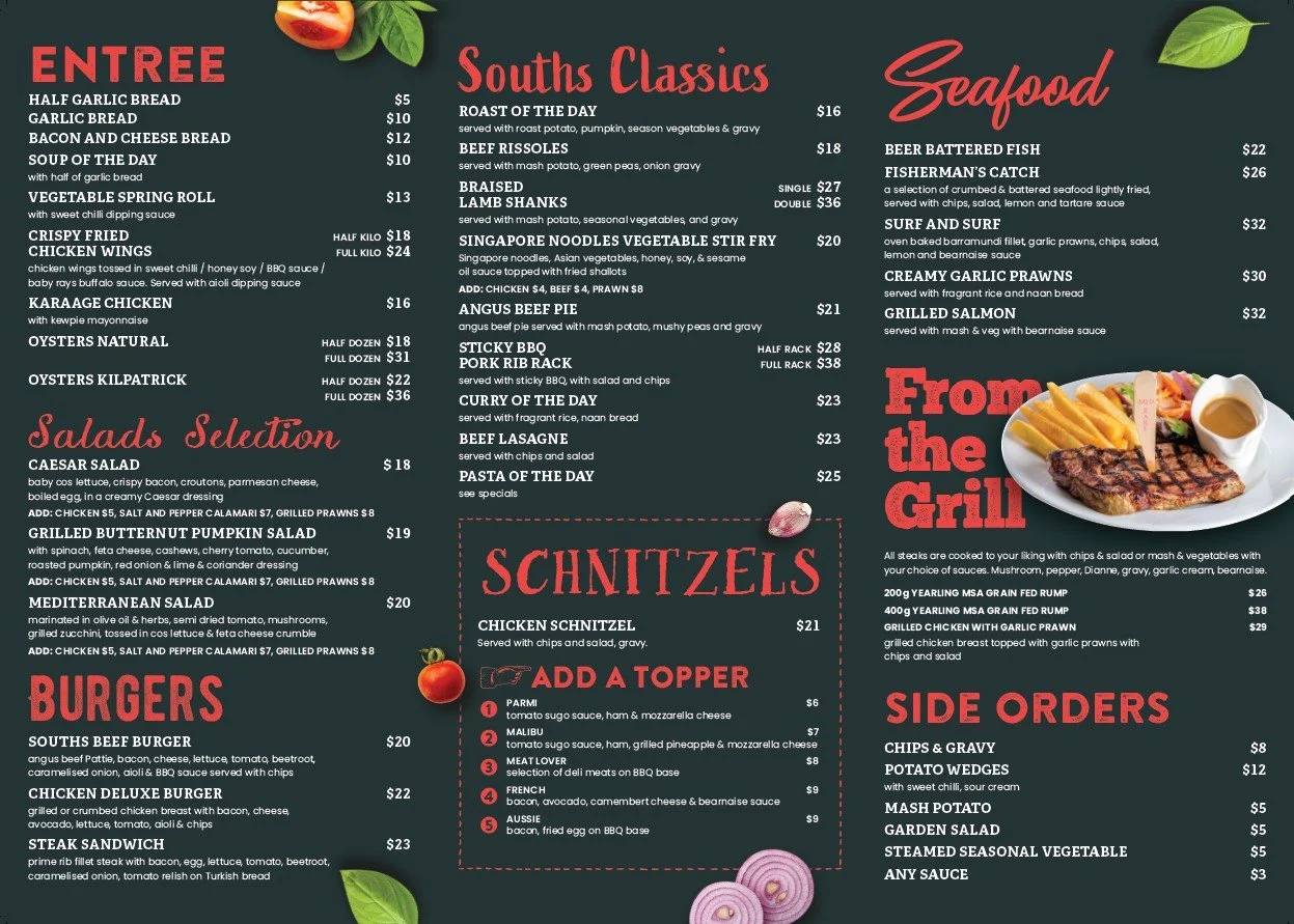DINING — SOUTHS SPORTS CLUB