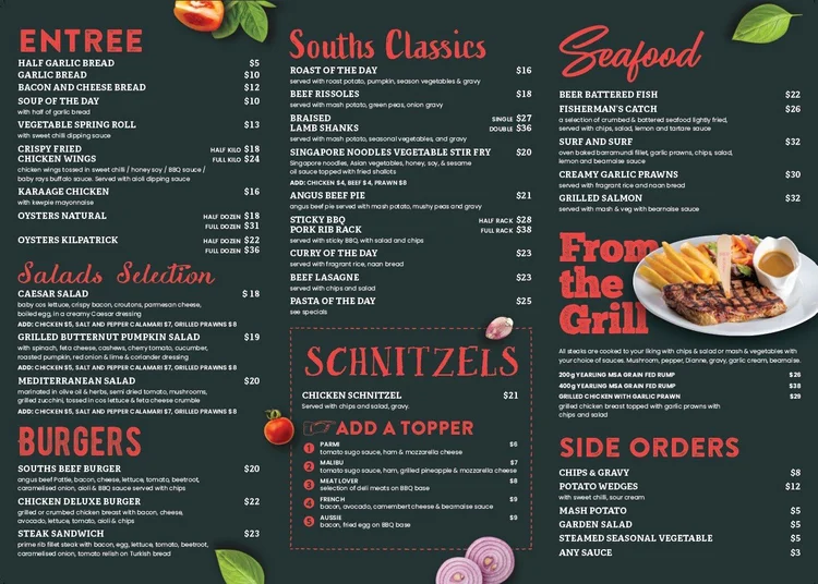 DINING — SOUTHS SPORTS CLUB