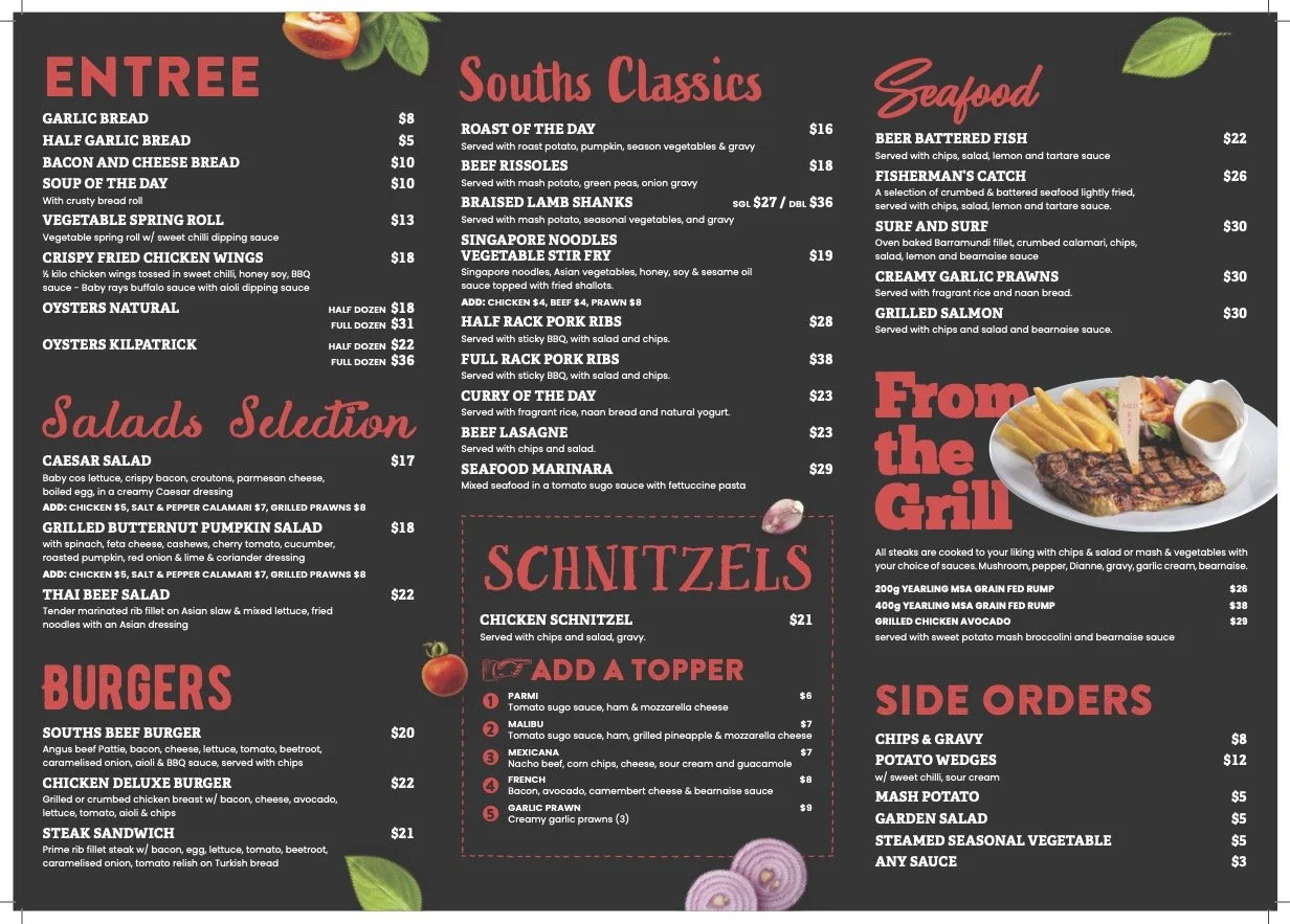 DINING — SOUTHS SPORTS CLUB