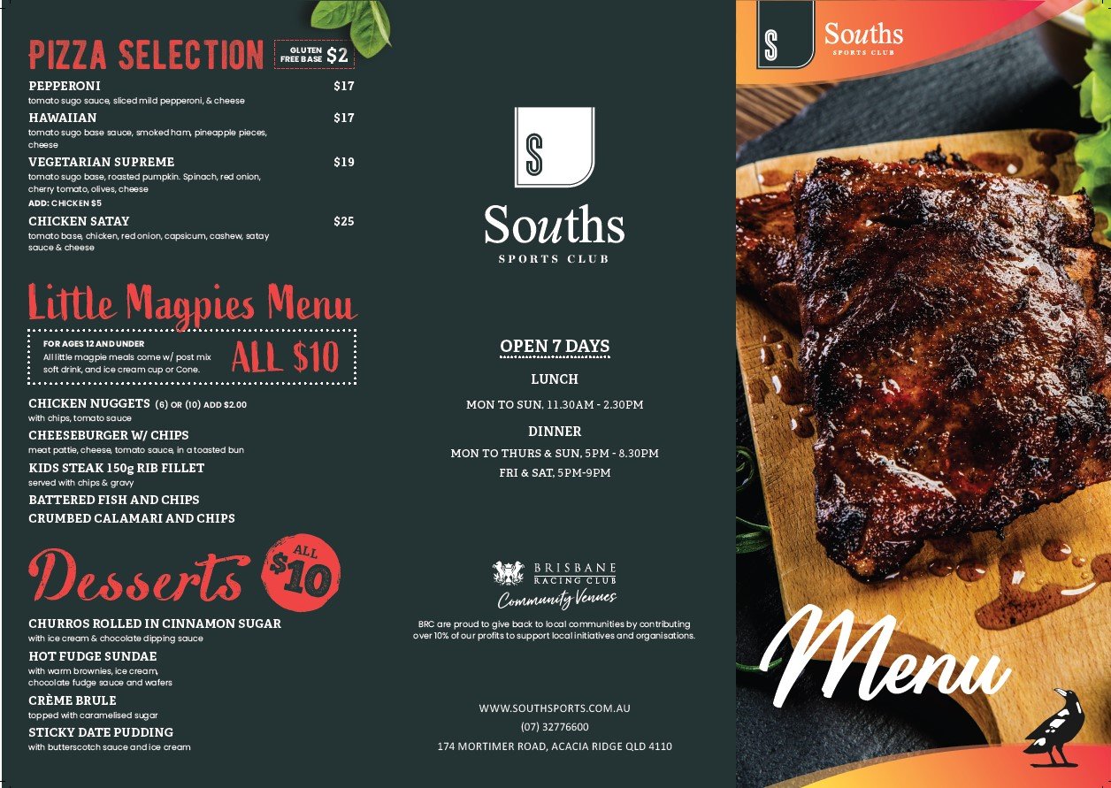 DINING — SOUTHS SPORTS CLUB