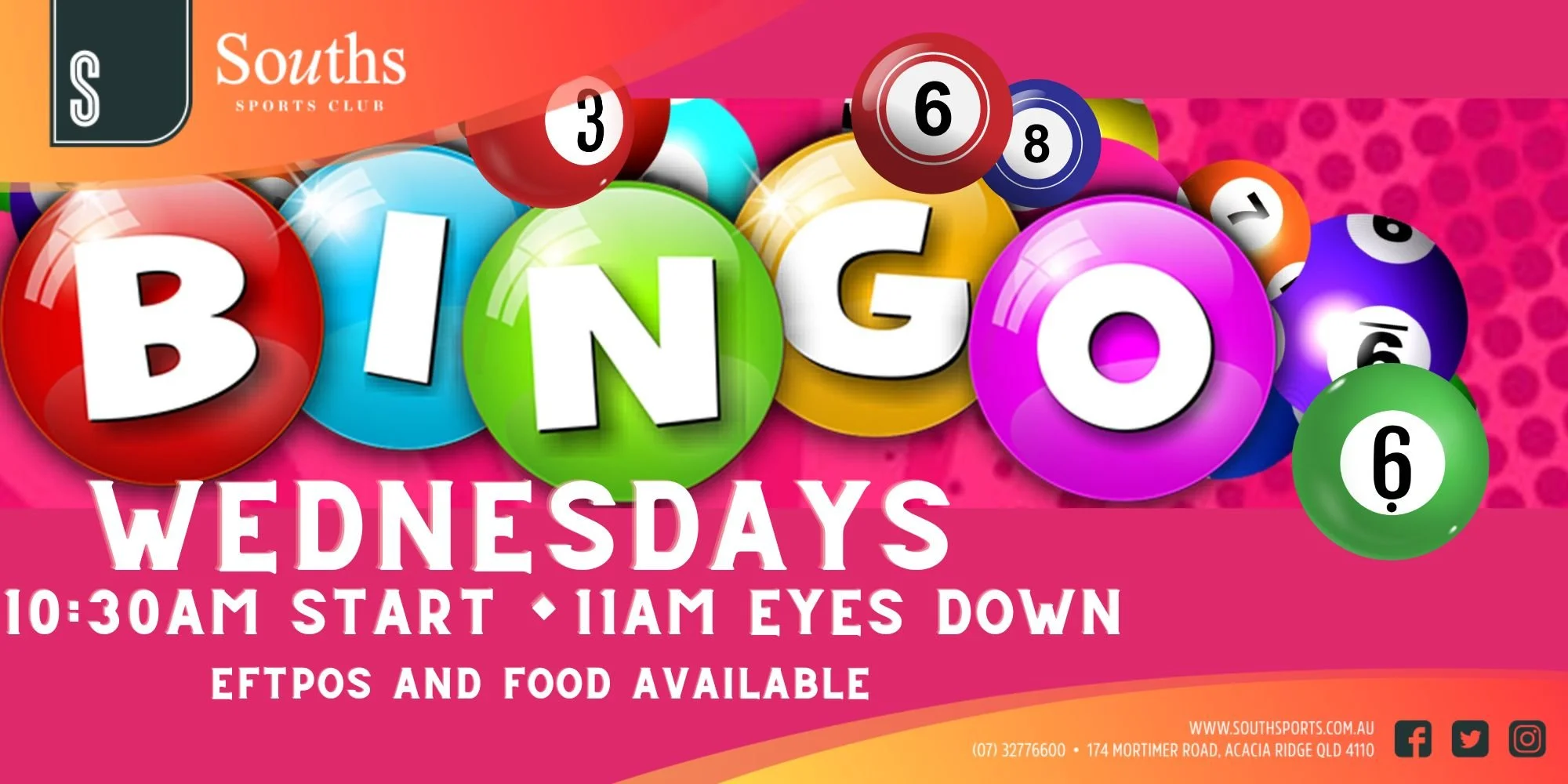 Weekly Events — SOUTHS SPORTS CLUB