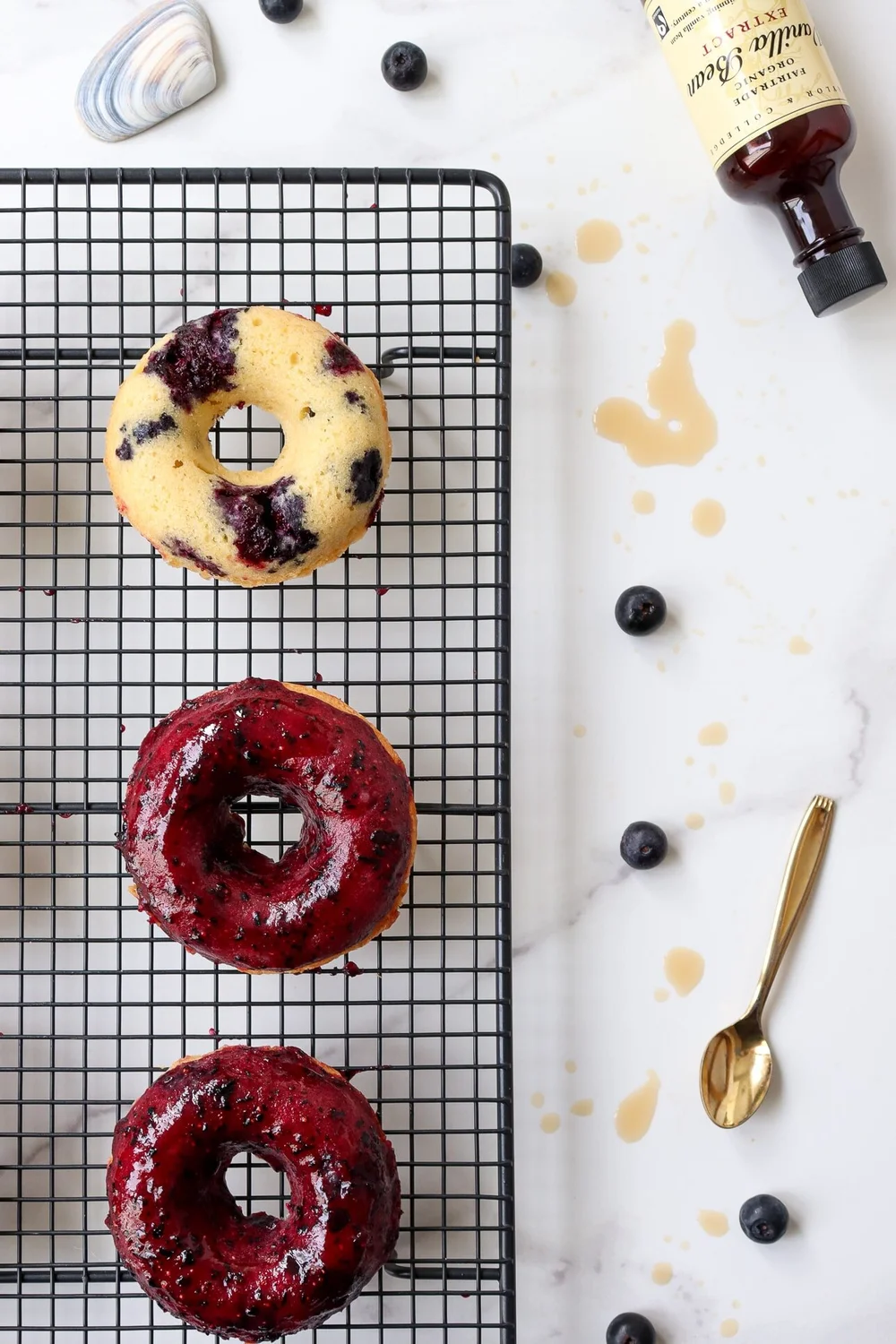 Baked Blueberry Donuts with Blueberry Glaze — Stripes & Willows