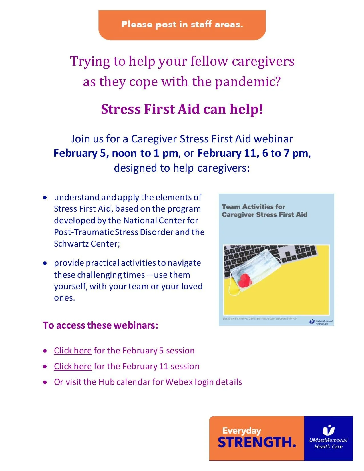 First Aid for Stress: A Webinar for UMass Memorial Caregivers — SHARE ...