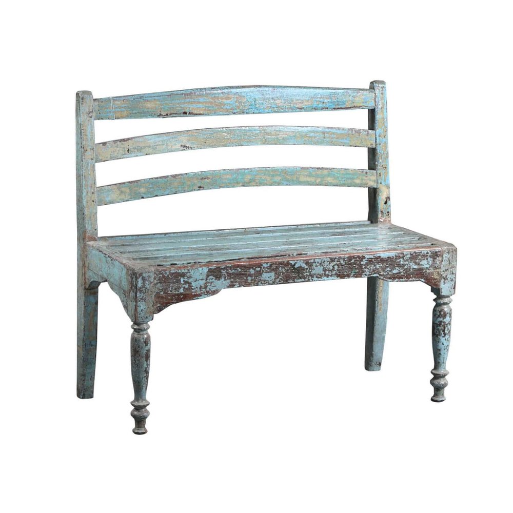 Distressed Blue Painted Wood