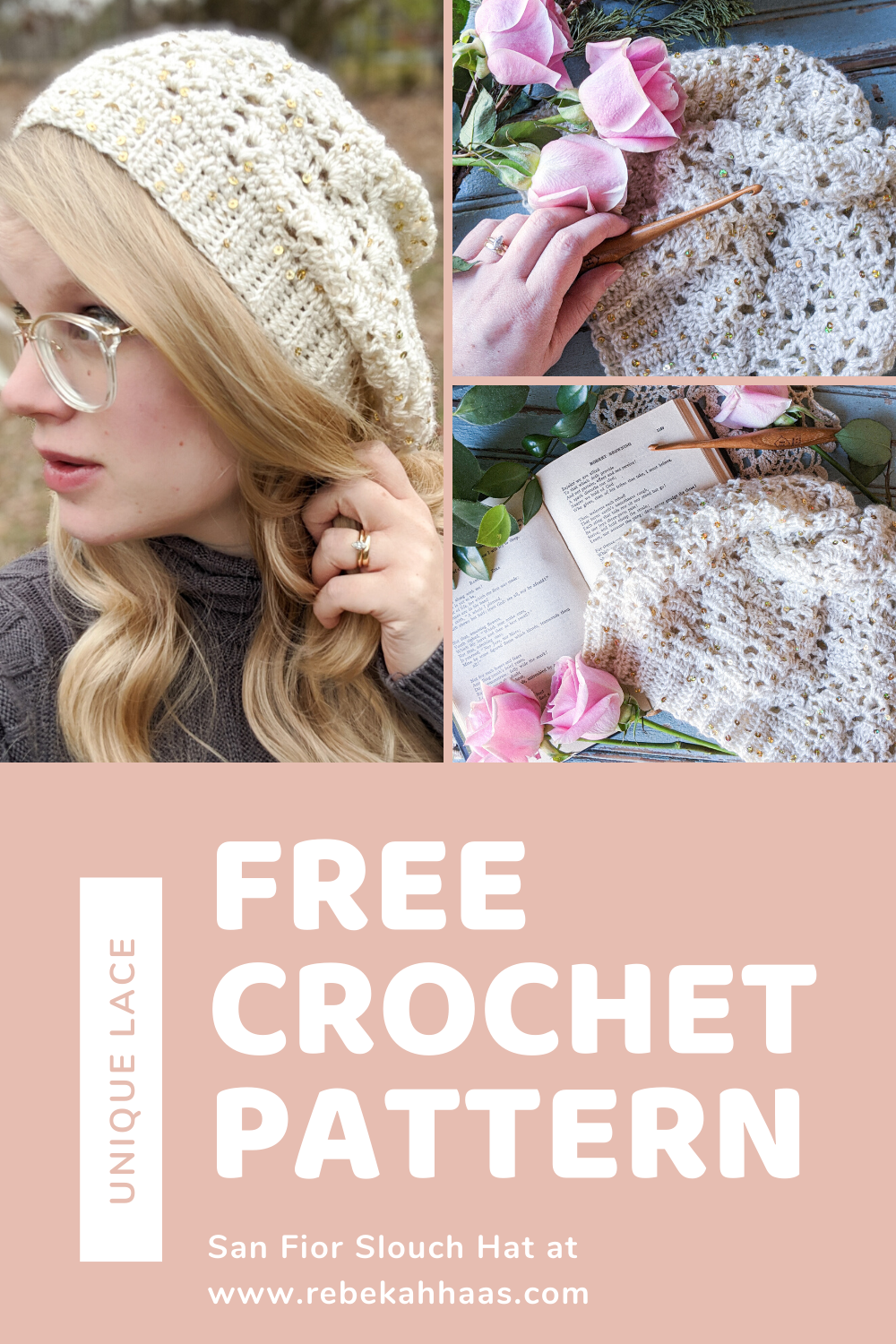 Lace Slouch Hat Free Crochet Pattern — Rebekah Haas Crochet