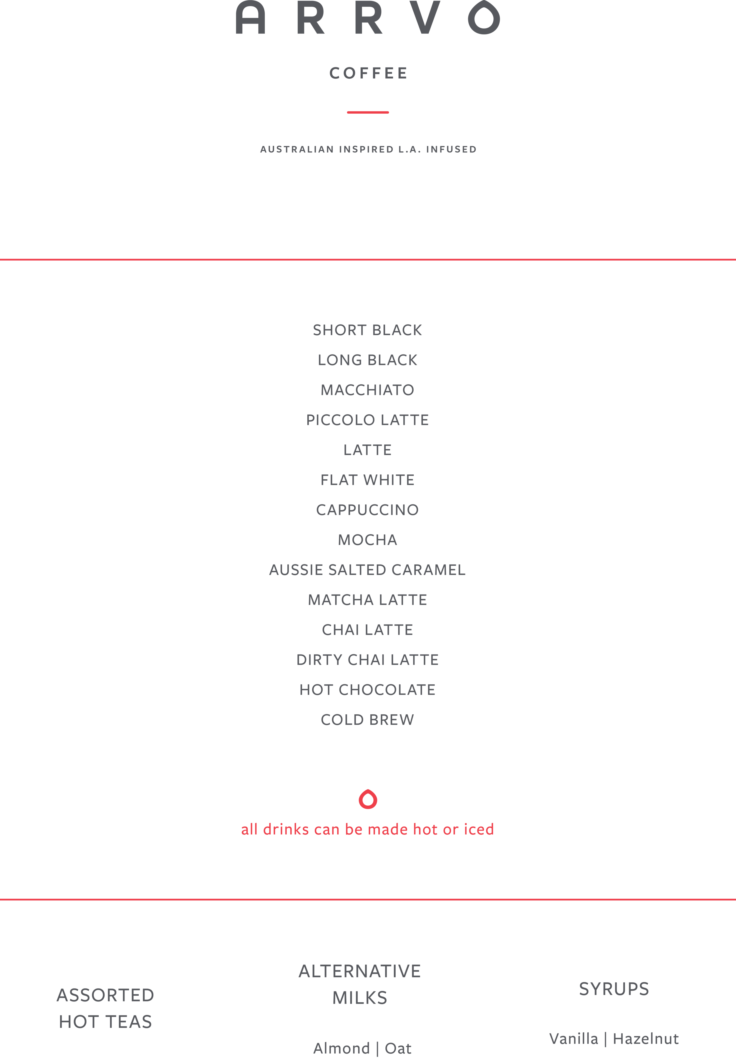 Menu — Arrvo Coffee