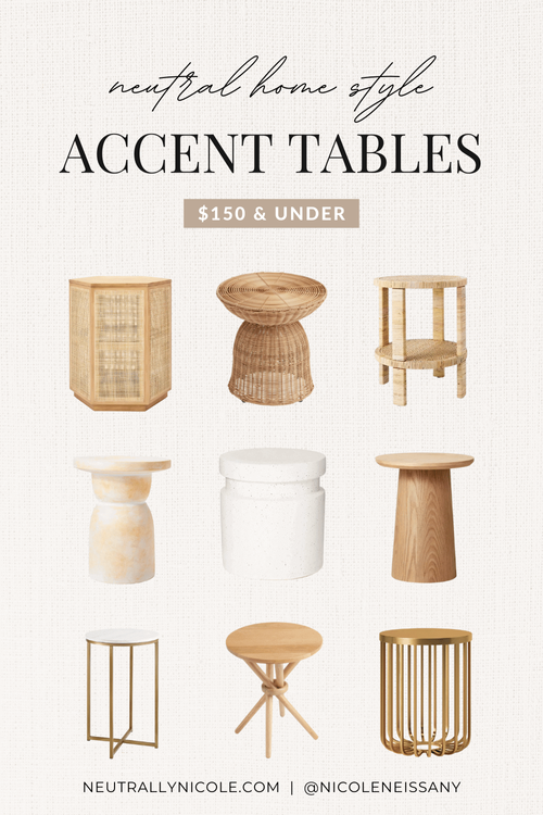 Neutral Accent Tables ($150 & under)