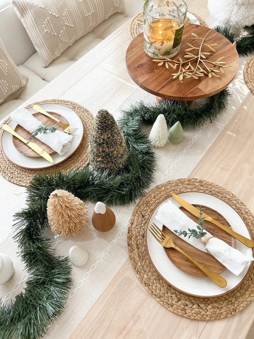 Neutral Boho Christmas Tablescape Inspiration
