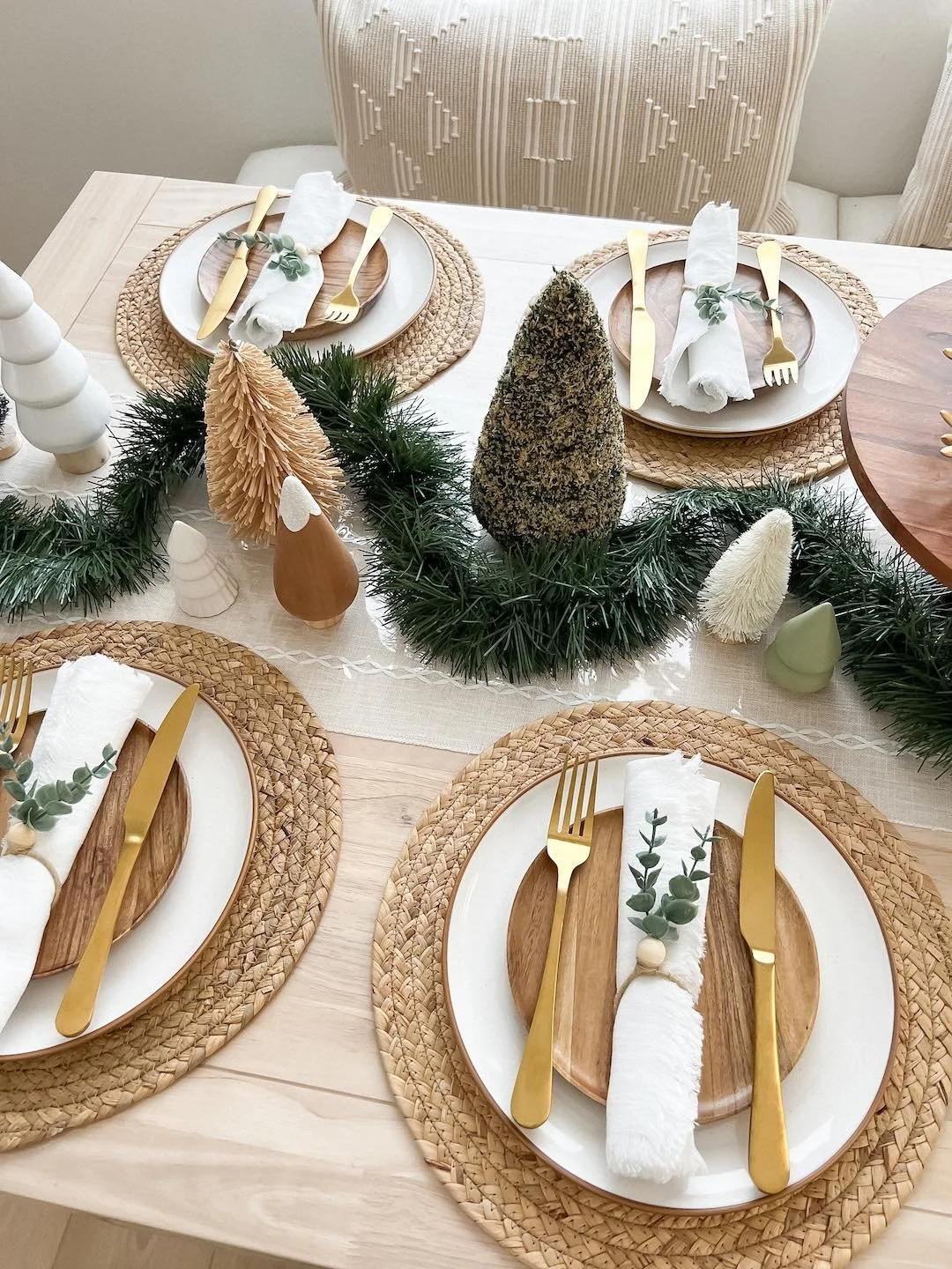 Neutral Boho Christmas Tablescape Inspiration