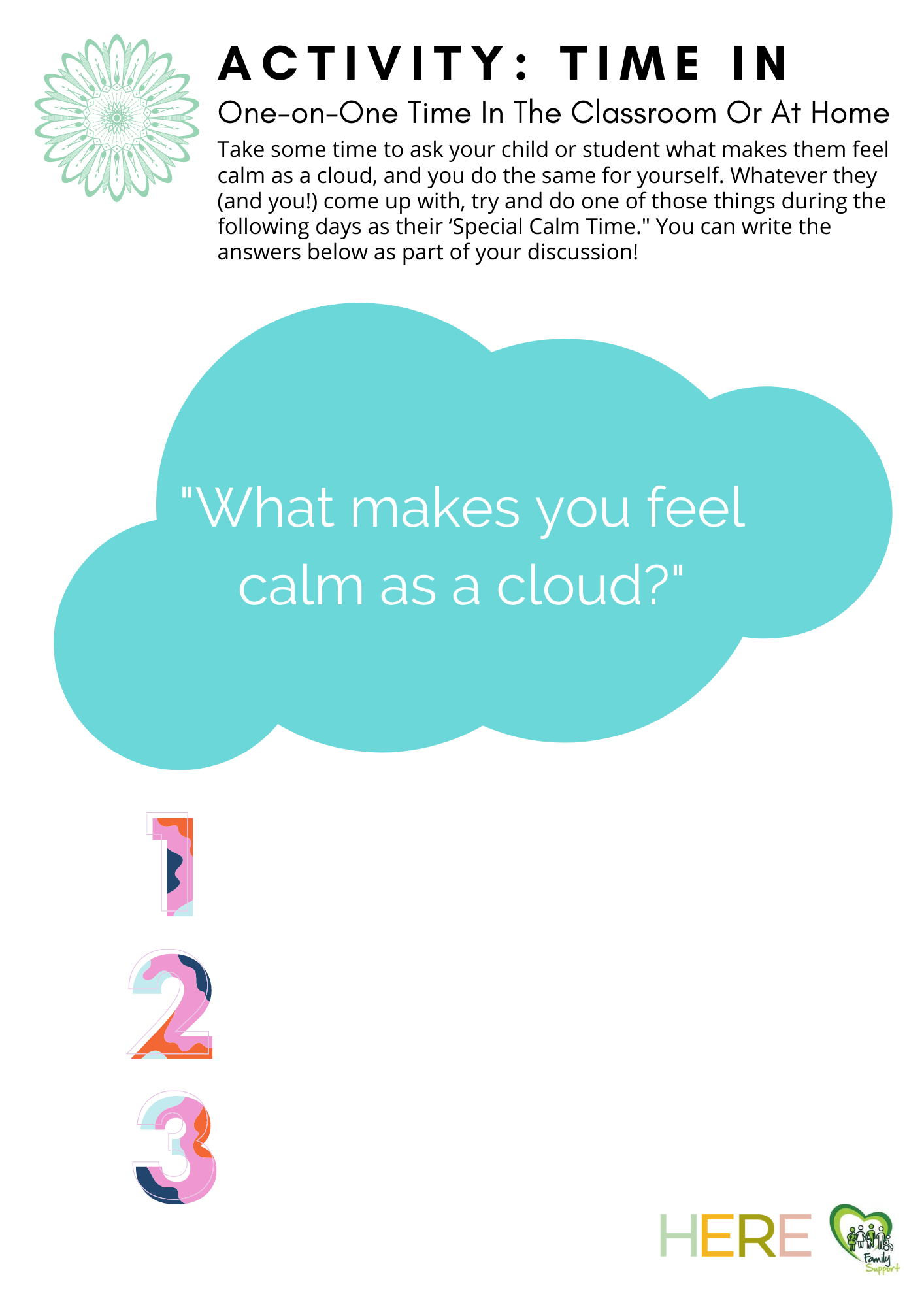 HERE Mindfulness - Calm As A Cloud Mindfulness Activity Pack