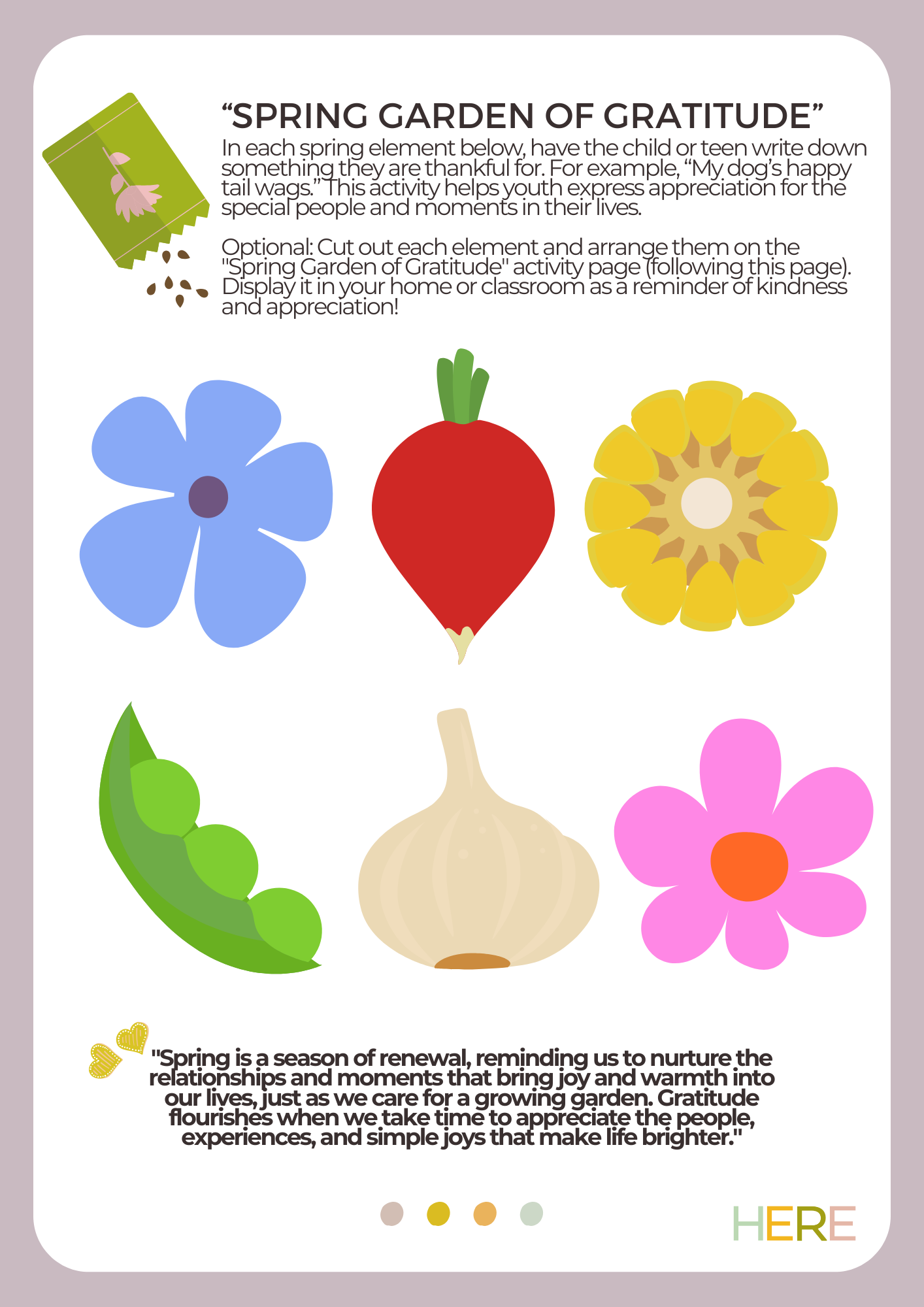 HERE Mindfulness - Spring Healing Mindfulness Activities