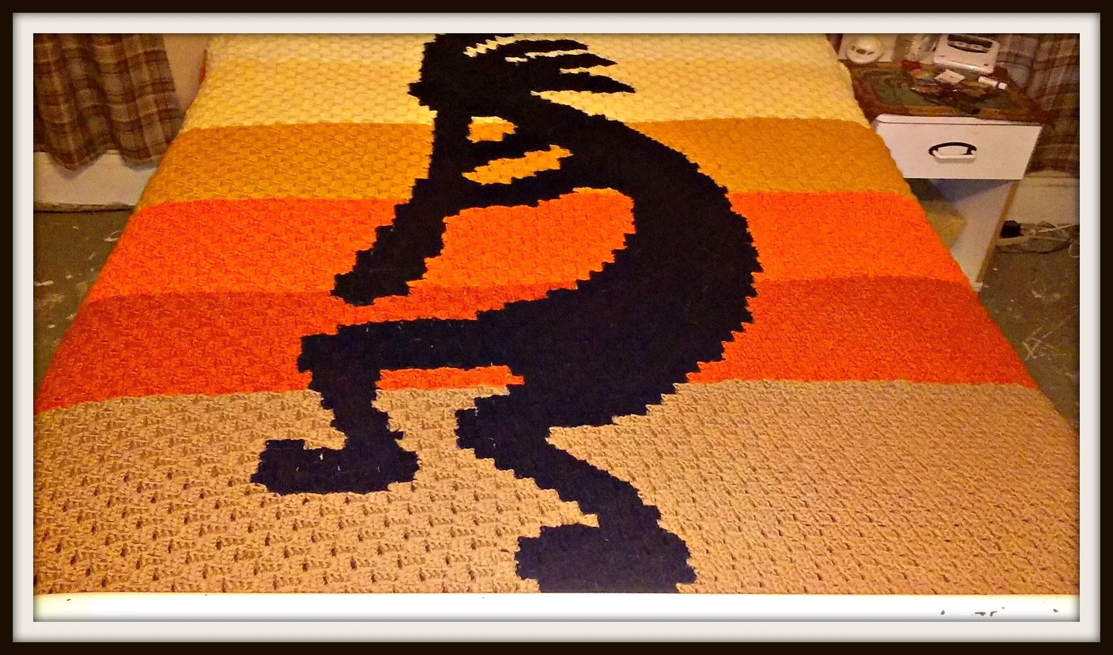 Kokopelli Afghan, C2C Crochet Pattern