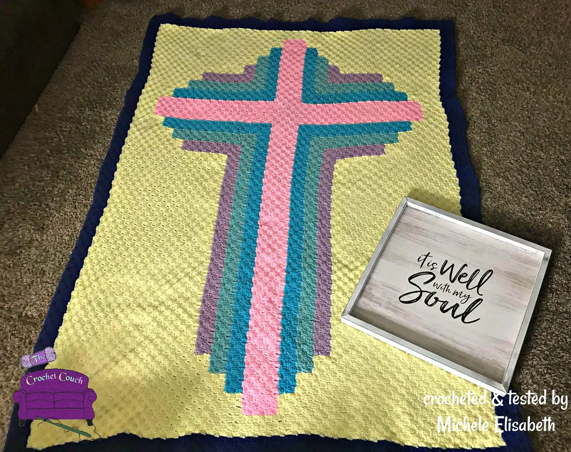 Cross Quilt Afghan, C2C Crochet Pattern