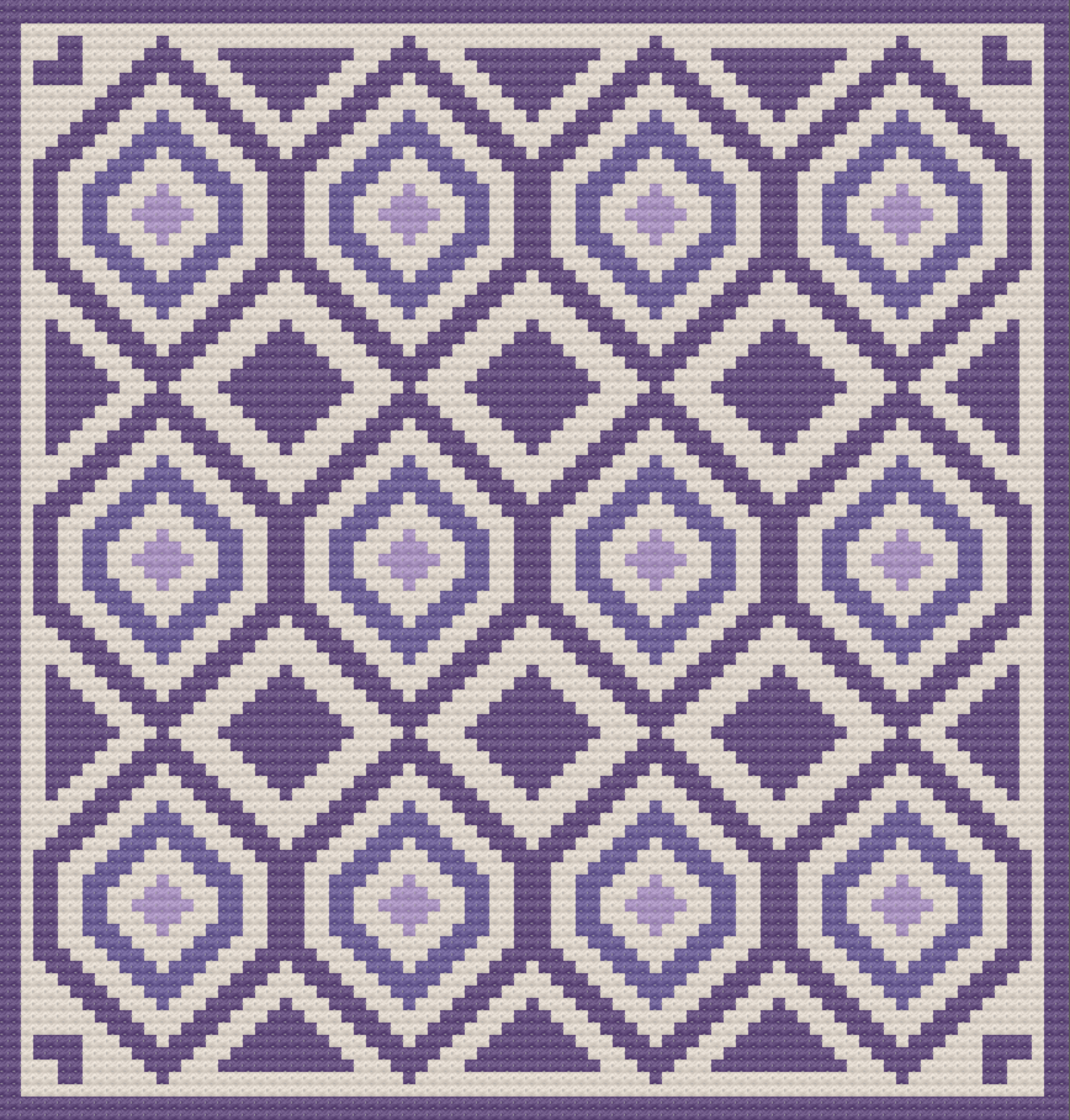 Radiant Diamond Quilt Afghan, C2C Crochet Pattern