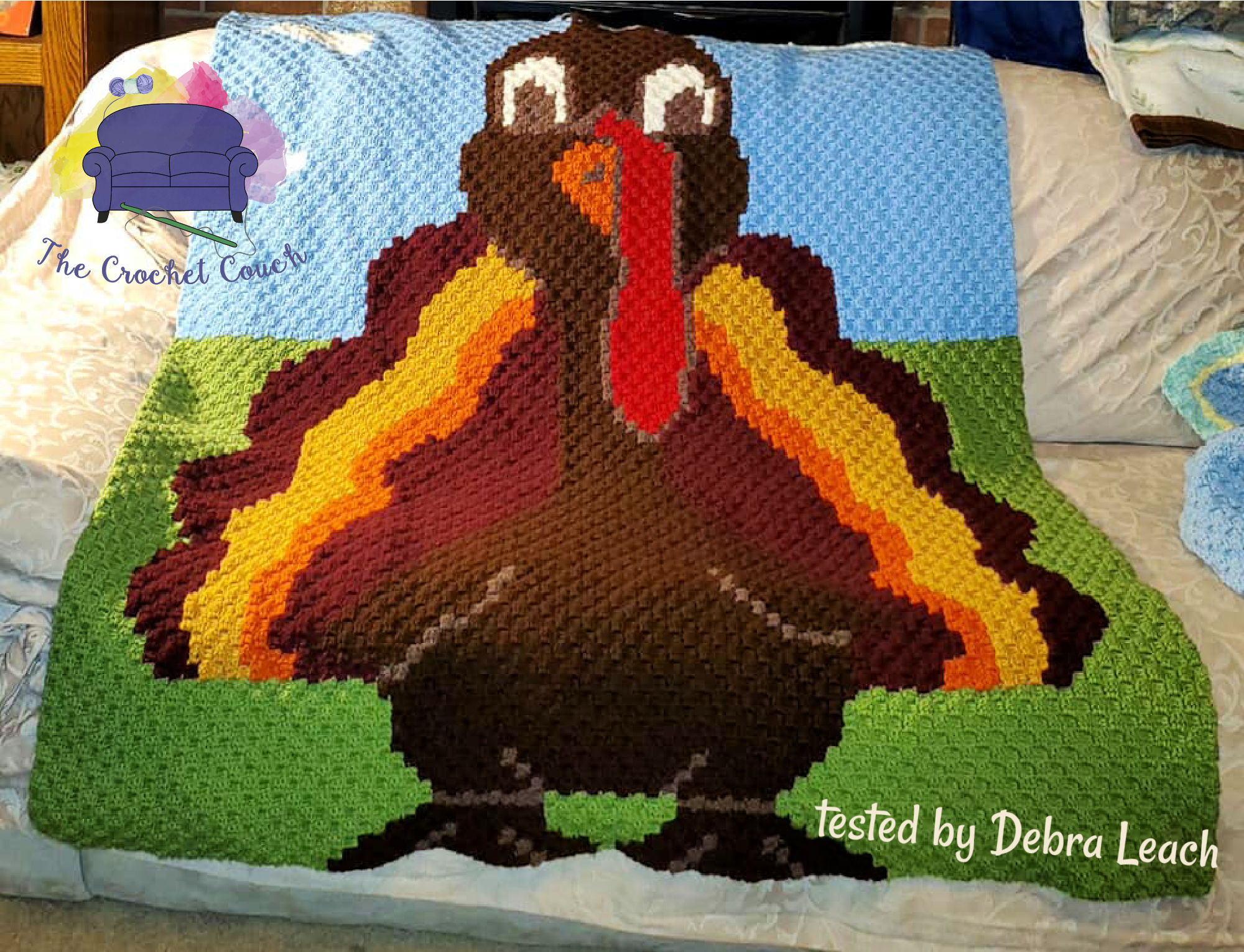 Turkey Tom Afghan, C2C Crochet Pattern
