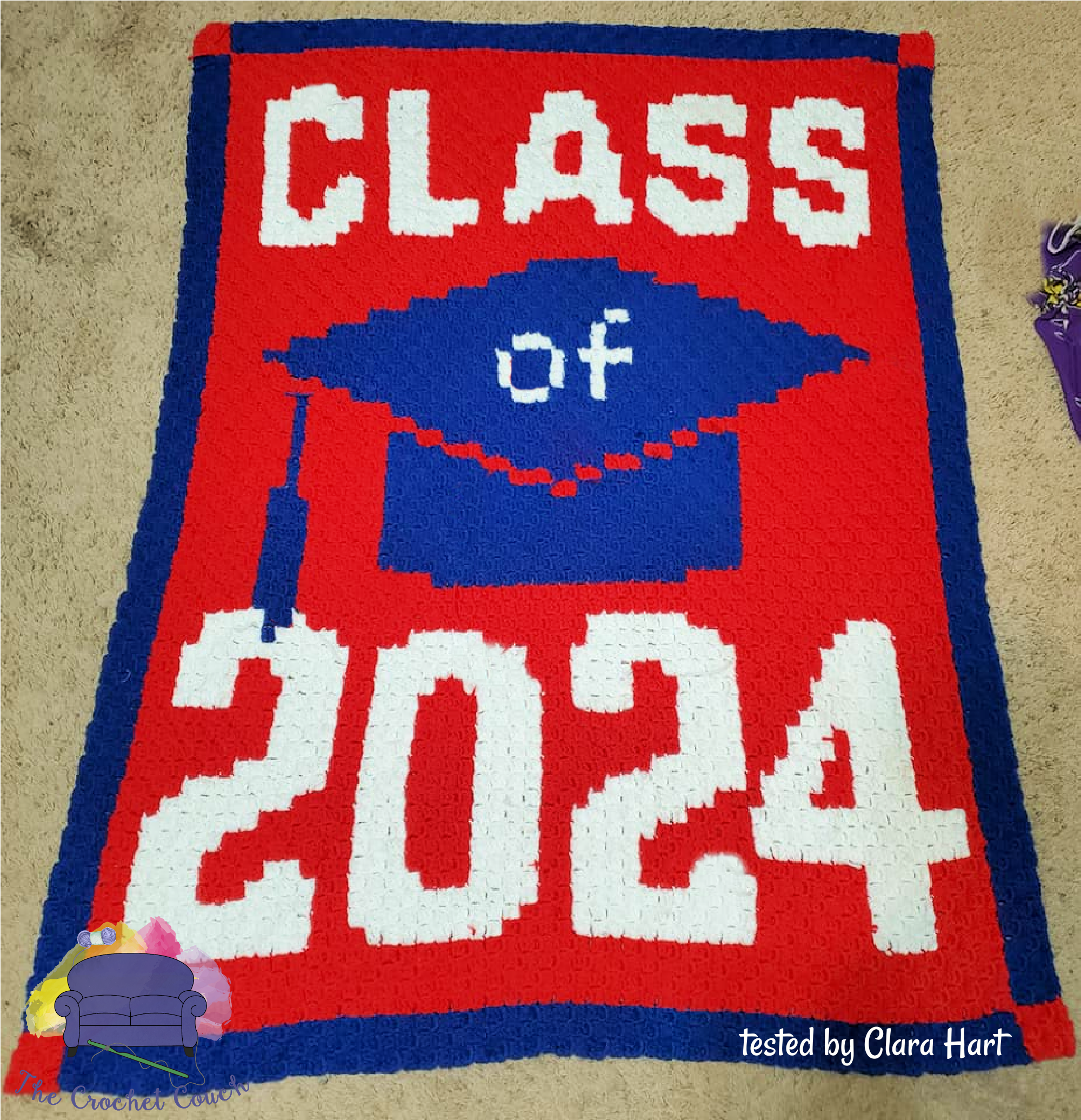 Class of 2027 Afghan, C2C Crochet Pattern
