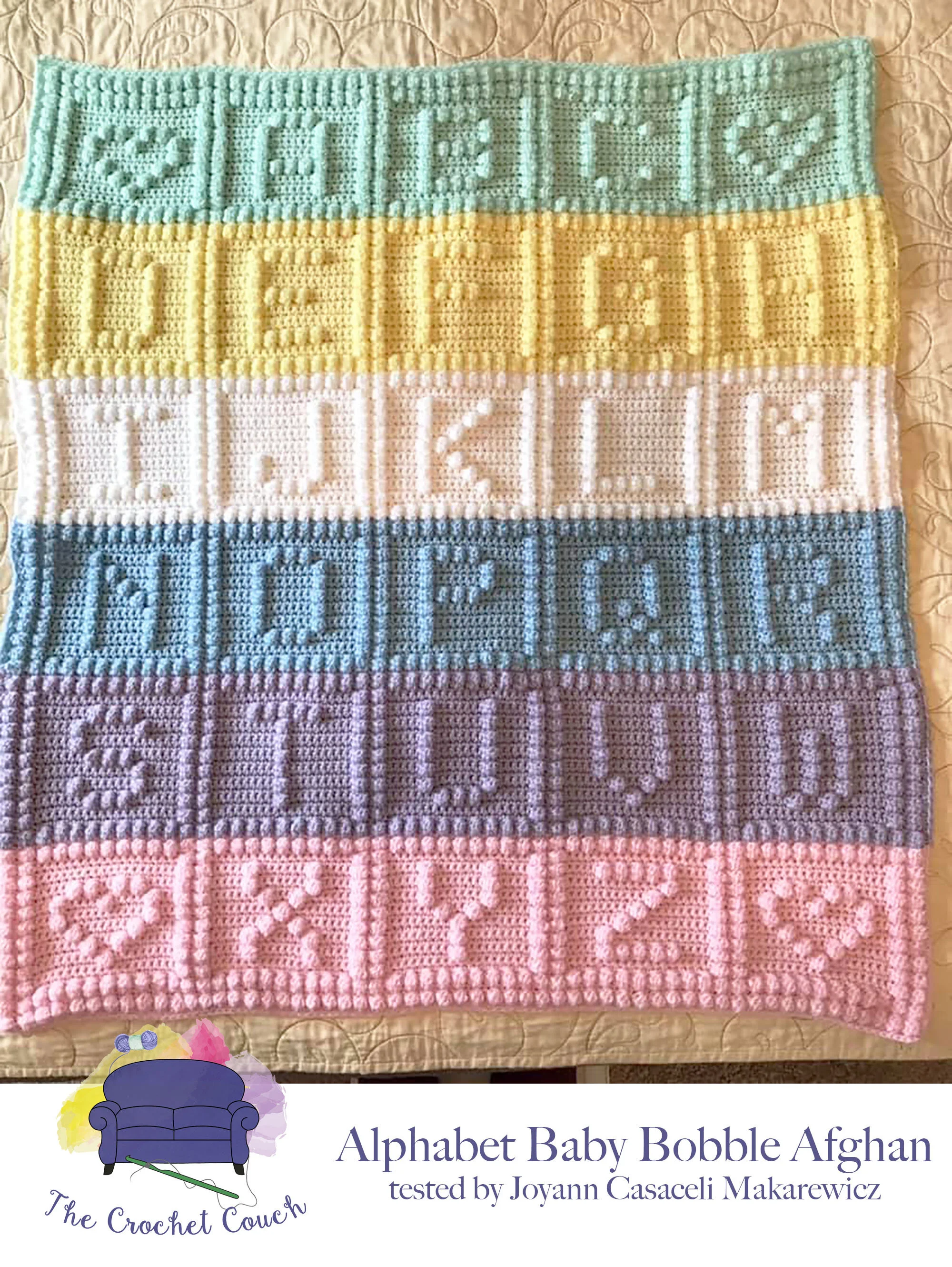 Alphabet Baby Afghan, Bobble Stitch
