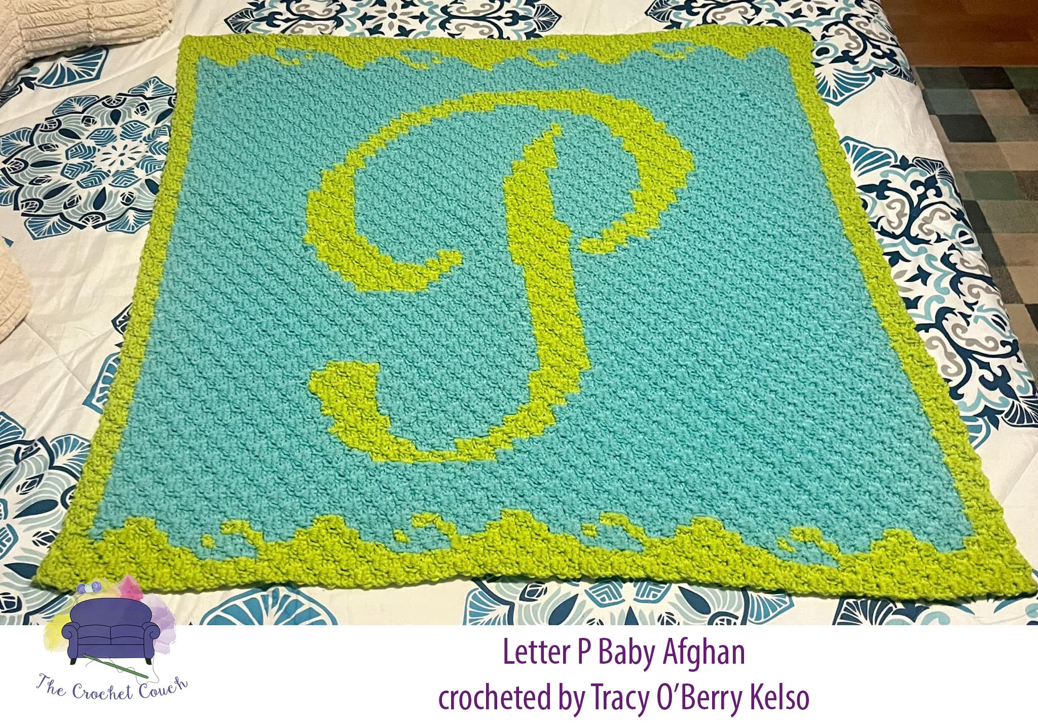 Letter P Baby Afghan – Personalized Monogram Blanket Pattern for ...