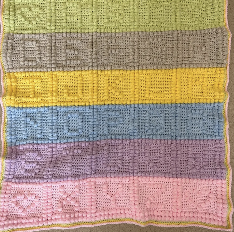 Individual Letters in the Bobble Stitch