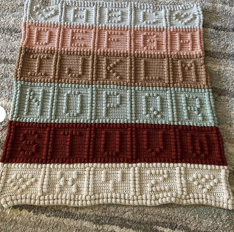 Individual Letters in the Bobble Stitch