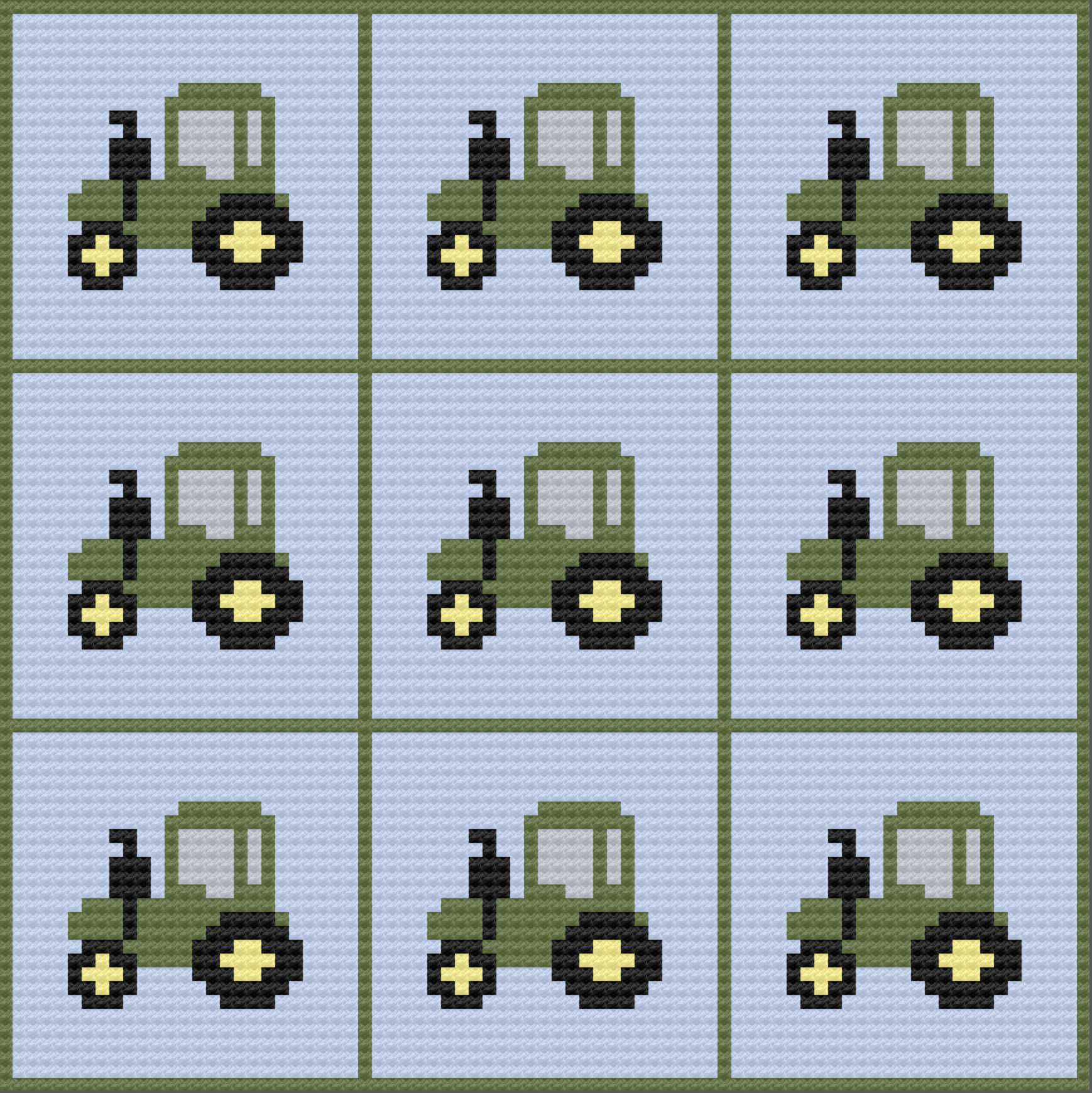 Tractor Square – A Fun Addition to Your Barnyard Afghan 🚜