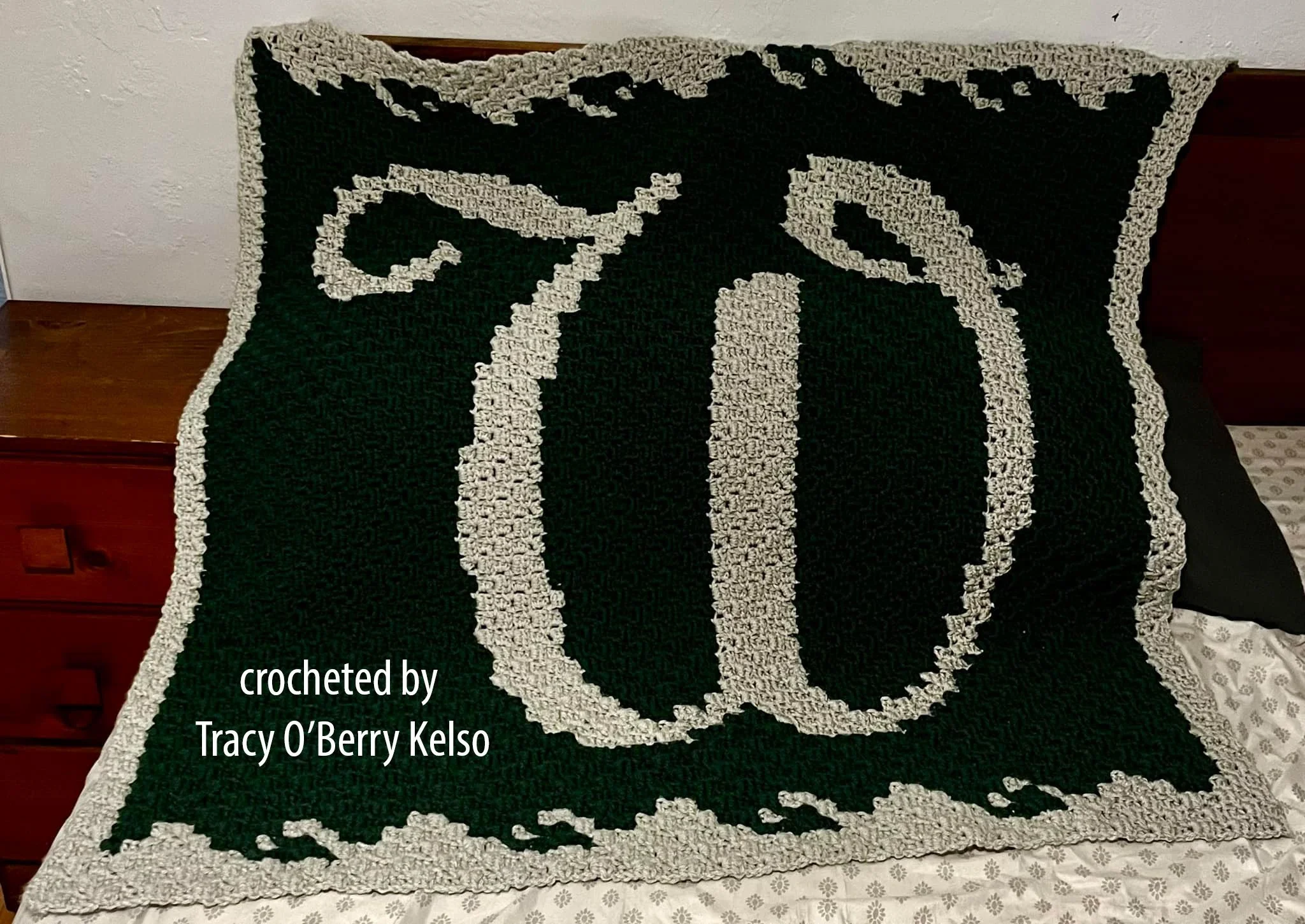 Letter W Baby Afghan, C2C Crochet Pattern