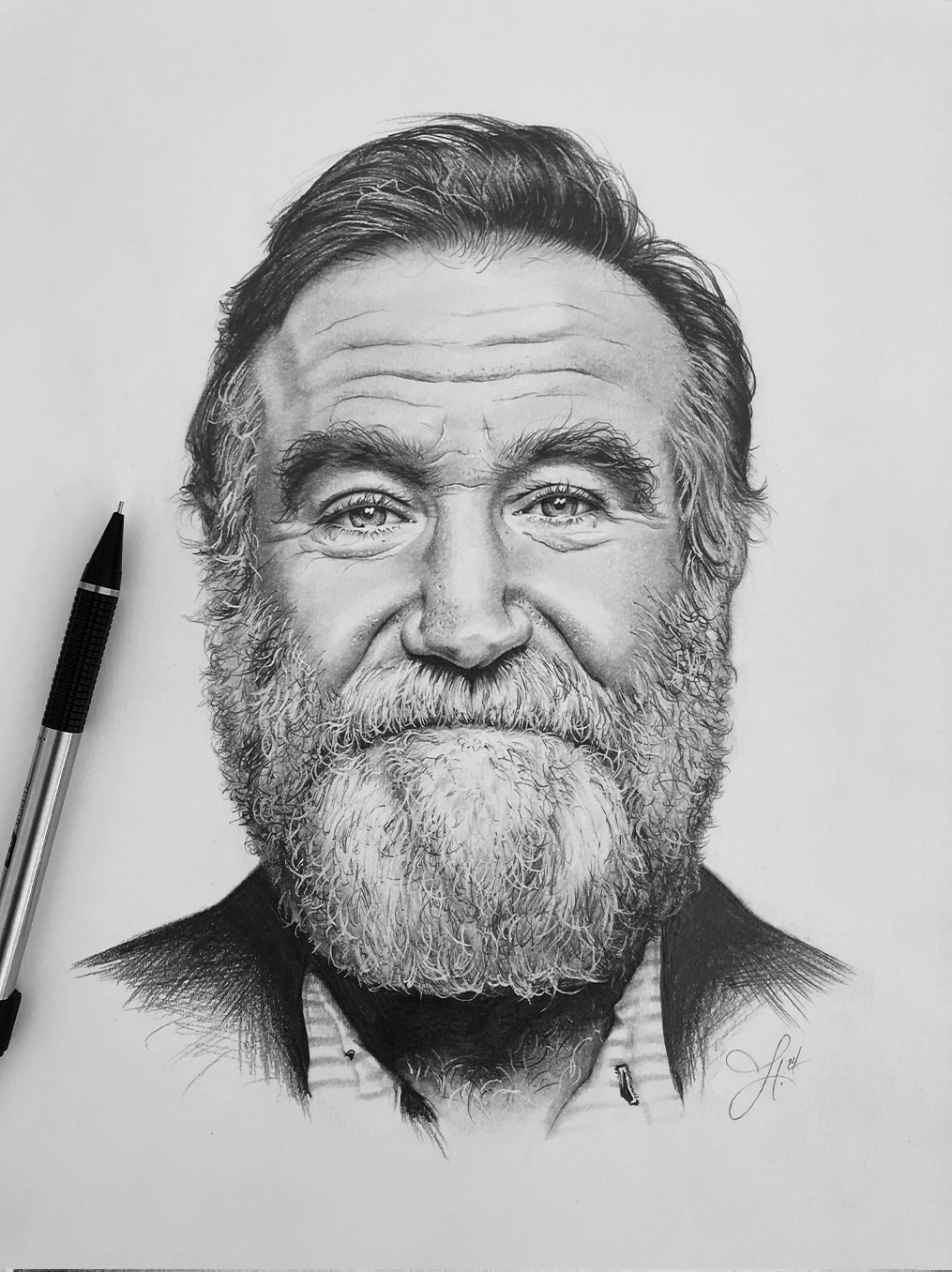 Robin Williams Black And White Drawing