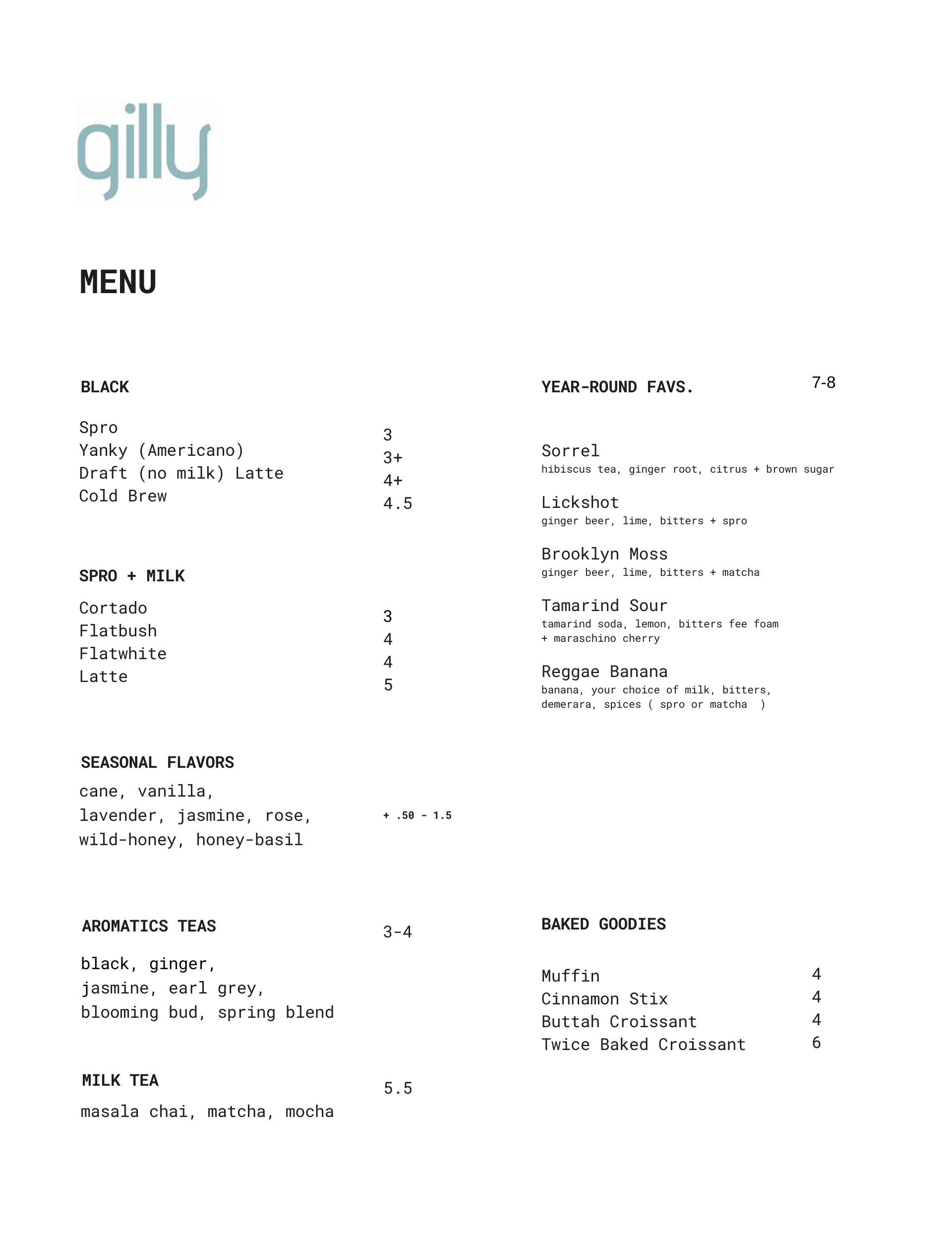 Menu — gilly