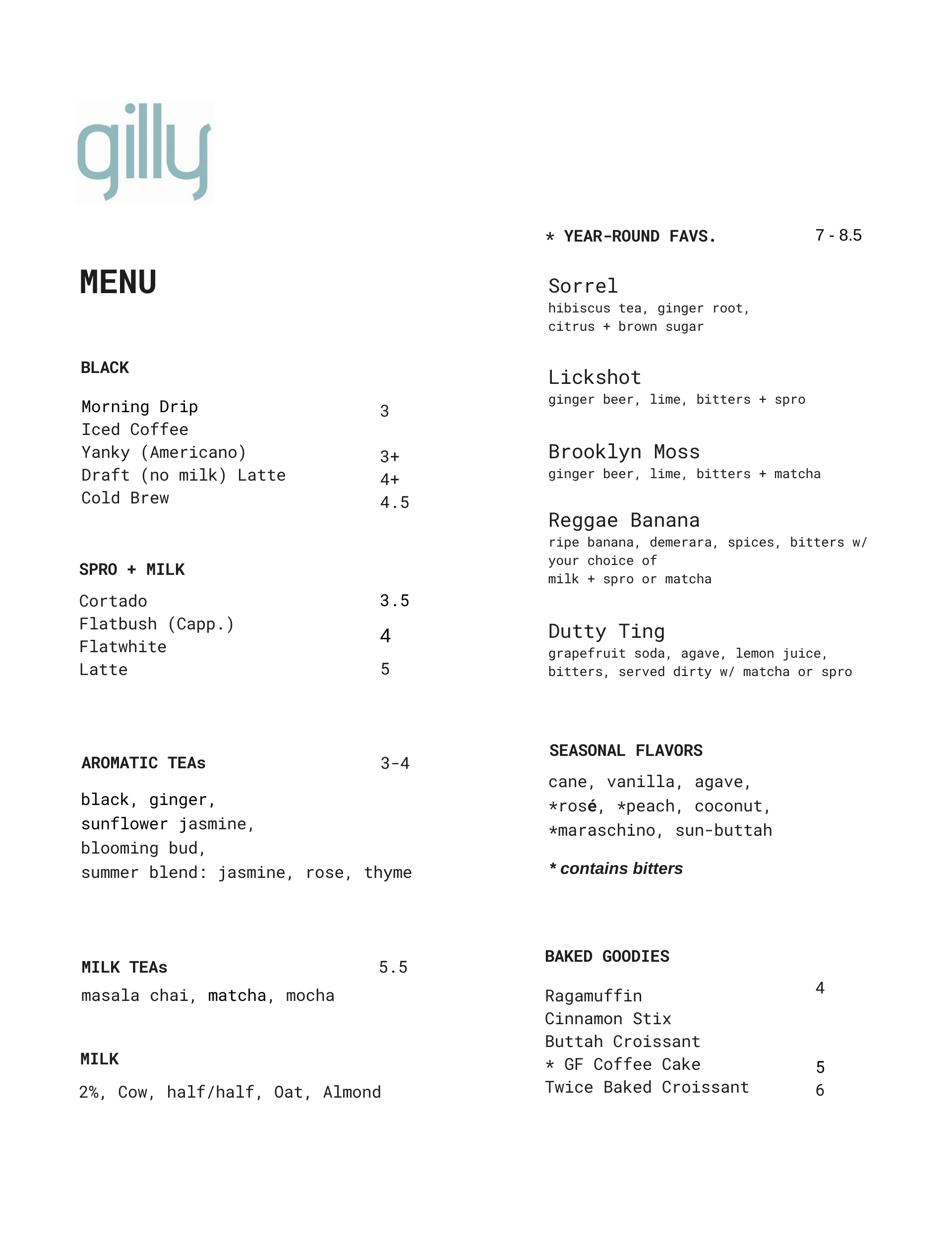 Menu — gilly
