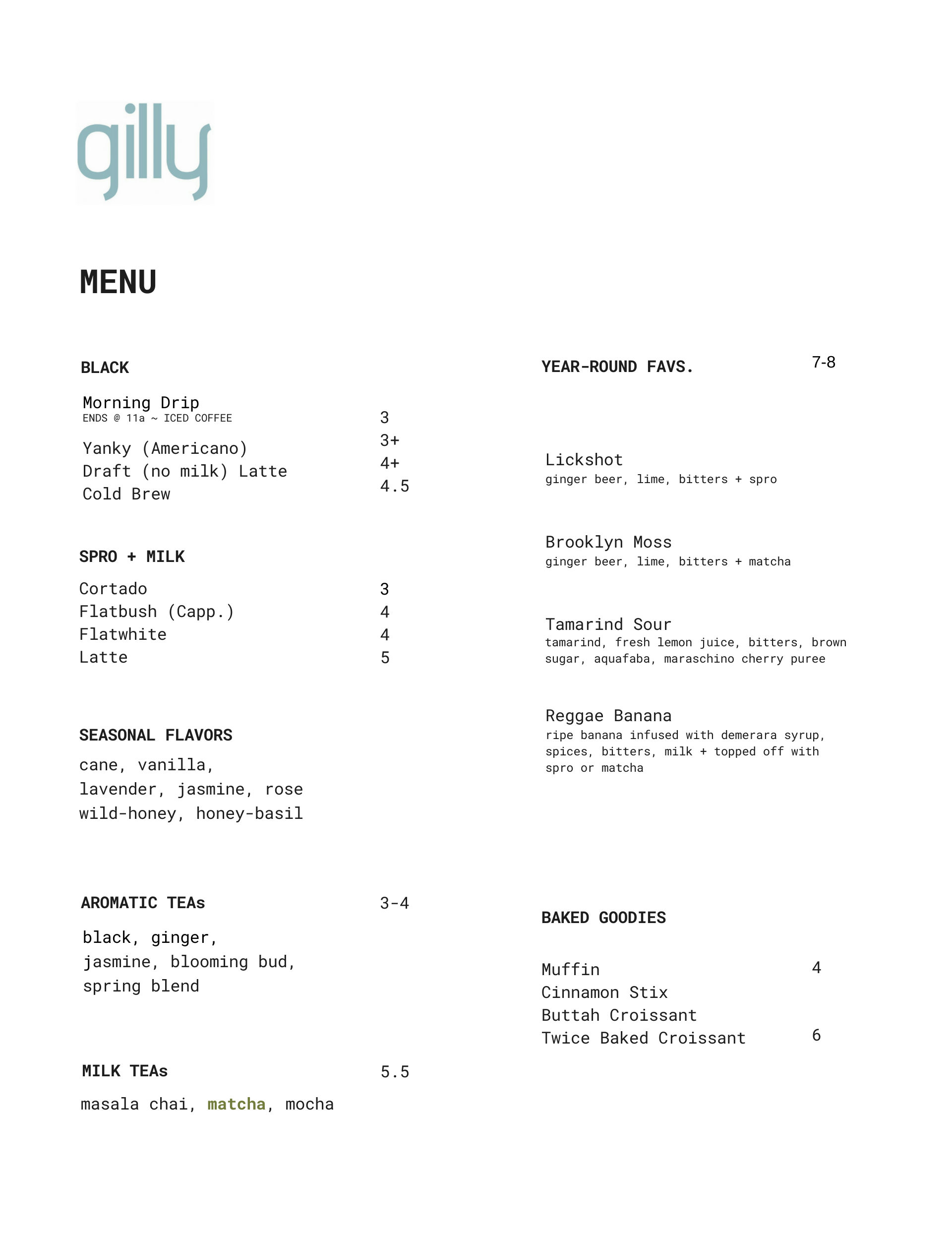 Menu — gilly