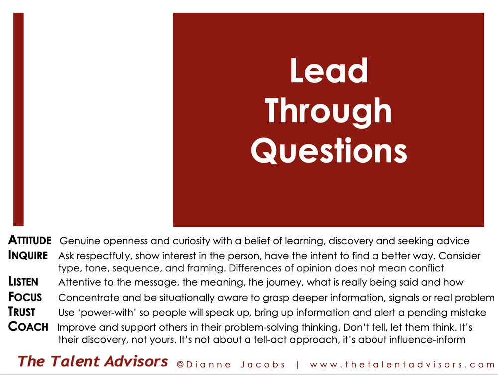 LEAD THROUGH QUESTIONS — The Talent Advisors | The NED Advisors ...