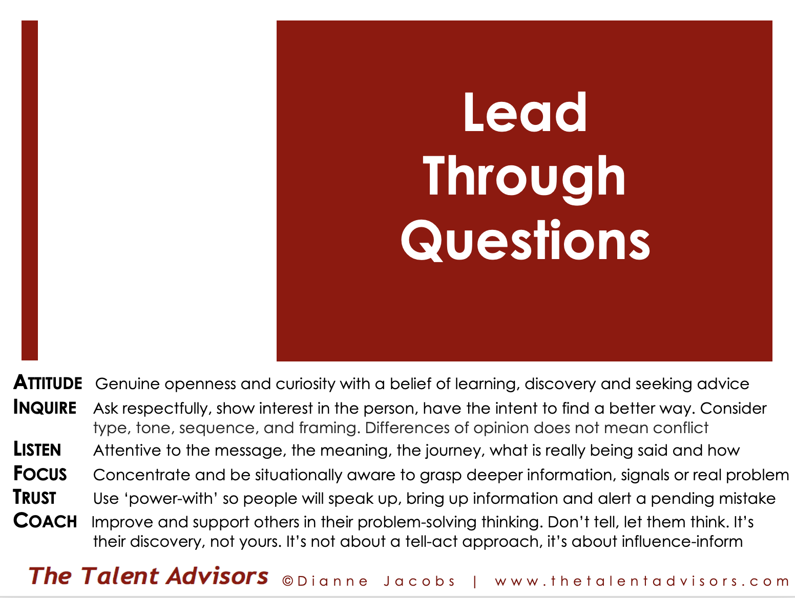 LEAD THROUGH QUESTIONS — The Talent Advisors | The NED Advisors ...