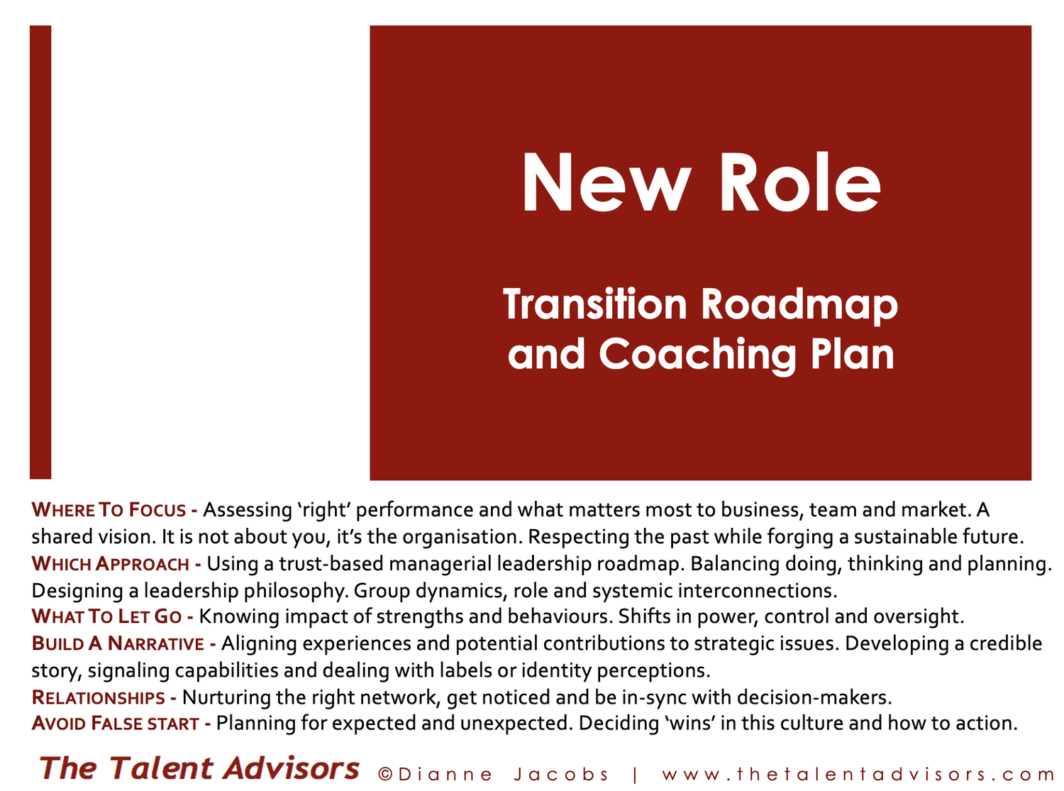 New To A Role? Have A Coaching Plan | Leadership — The Talent Advisors ...