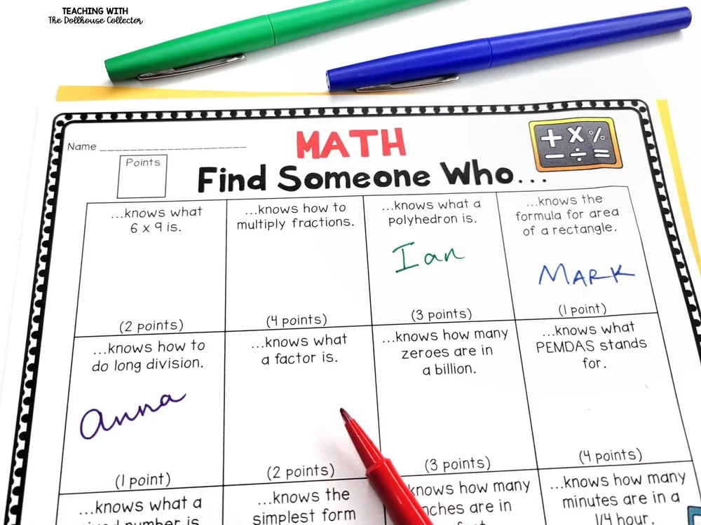 Back to School Icebreaker Activities for the Upper Elementary Classroom ...