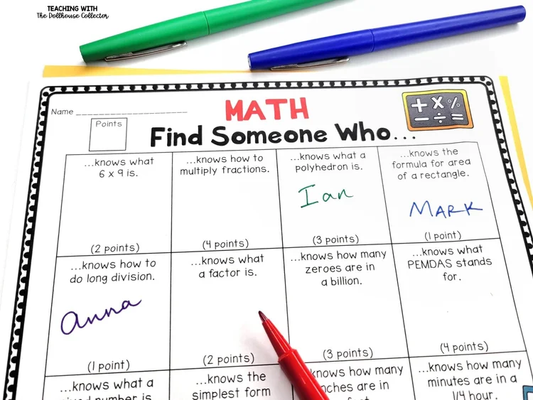 Back to School Icebreaker Activities for the Upper Elementary Classroom ...