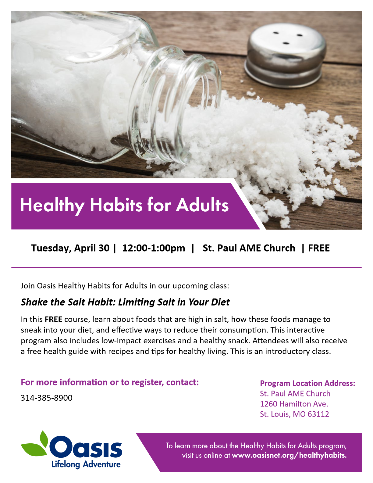 Healthy Habits for Adults: Shake the Salt Habit — The Cathedral @ St ...