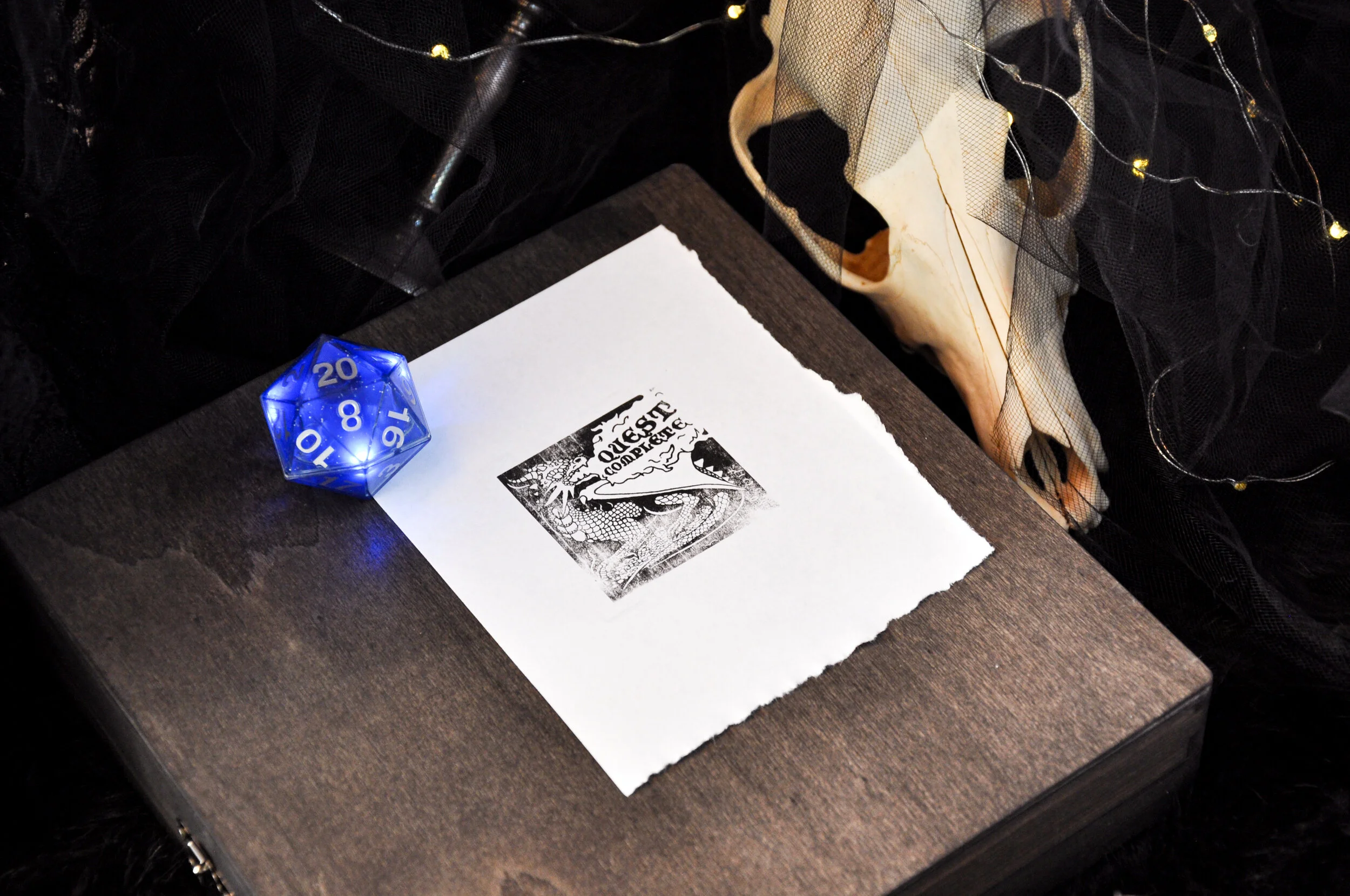 rpg stamp: vintage- quest complete — weird works